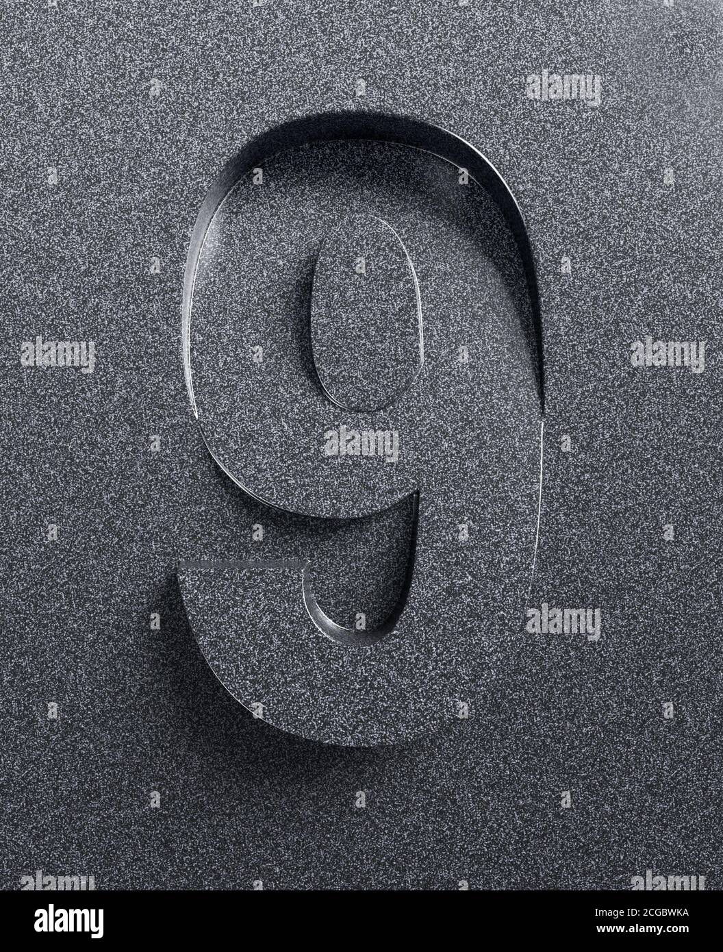 Slanted 3d font engraved and extruded from the surface, number 9 Stock ...