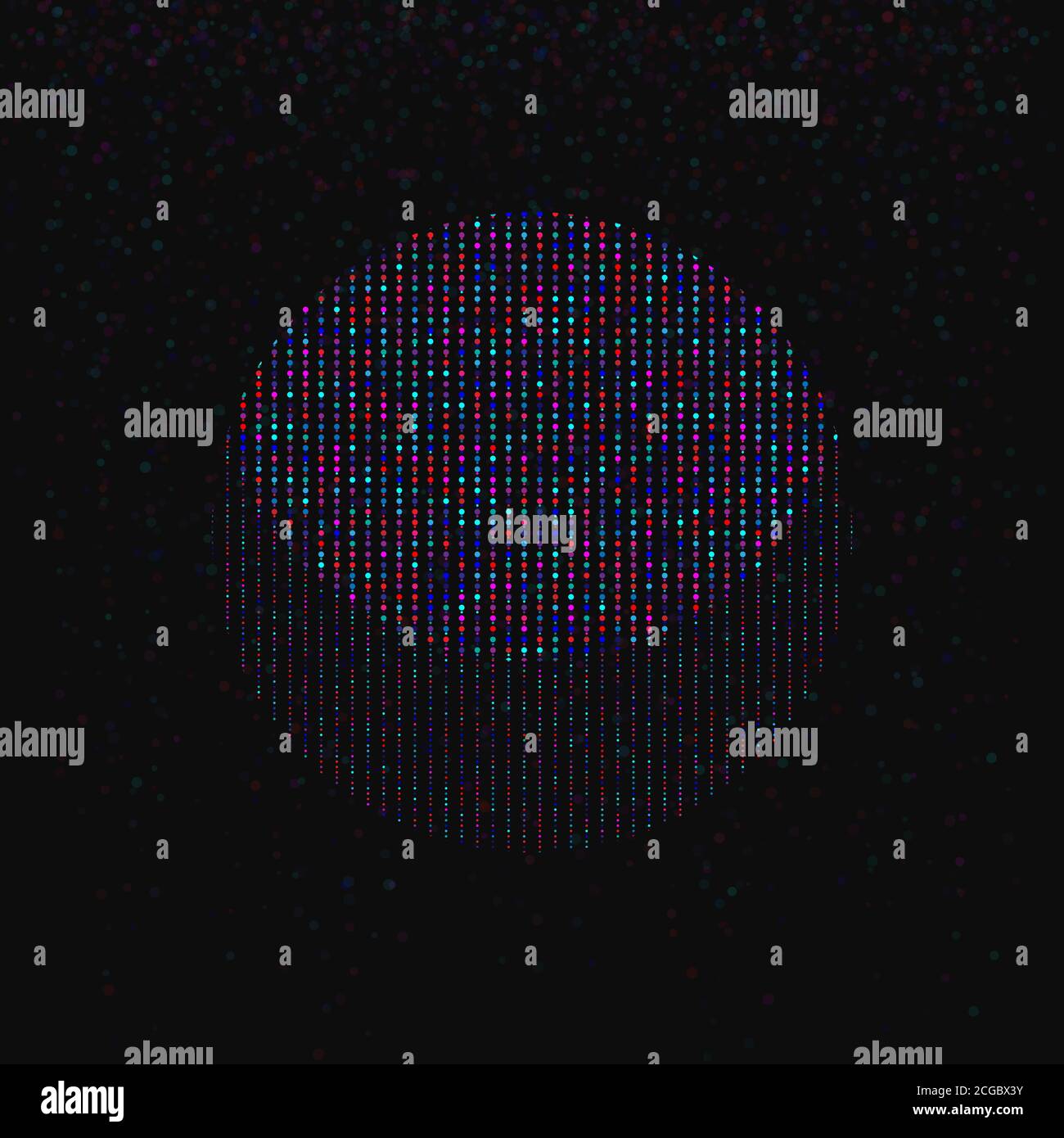 Big Data Visualization Circular Multicolored Data Units In The Shape Of A Circle Science