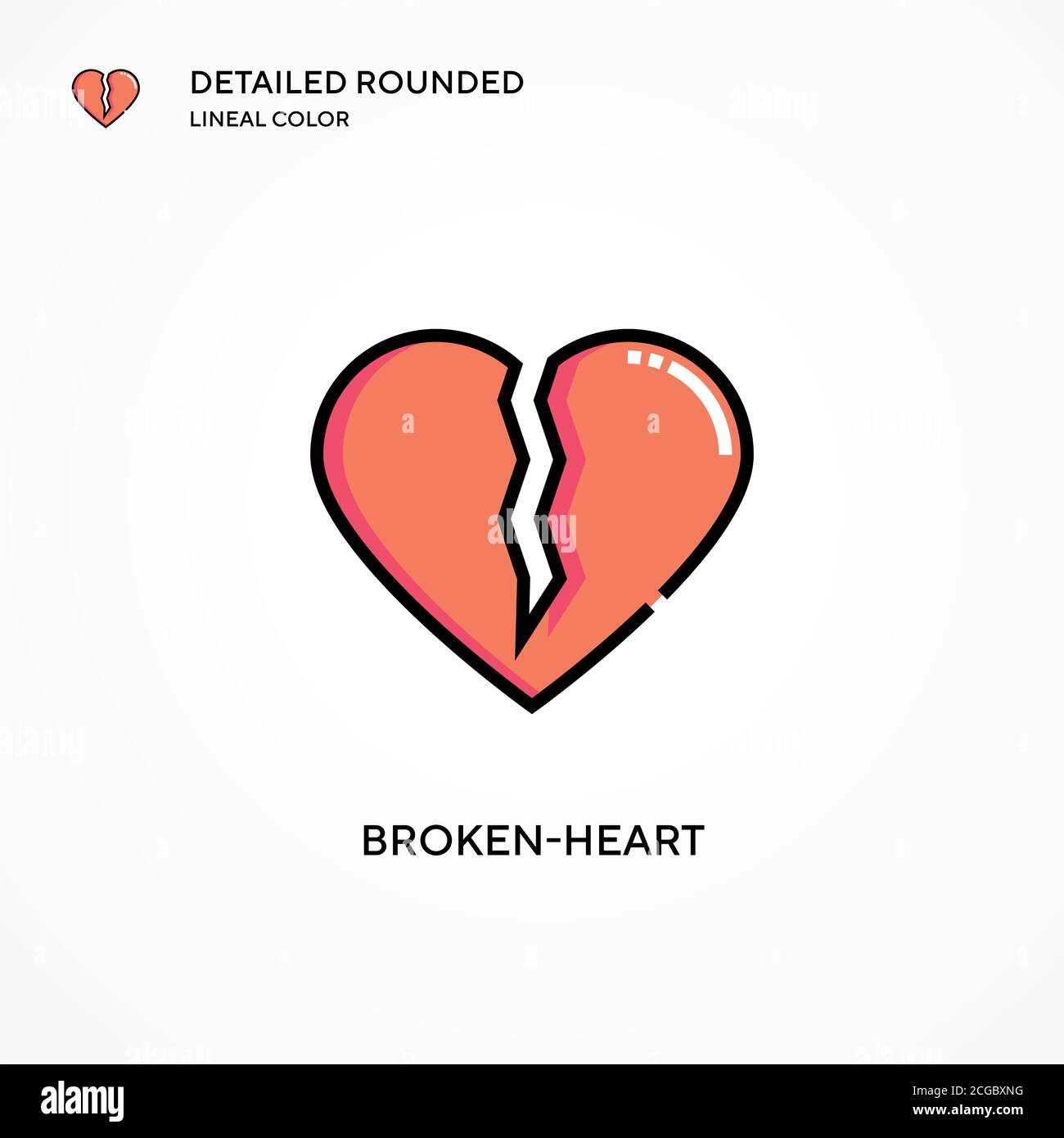 Broken-heart vector icon. Modern vector illustration concepts. Easy to ...