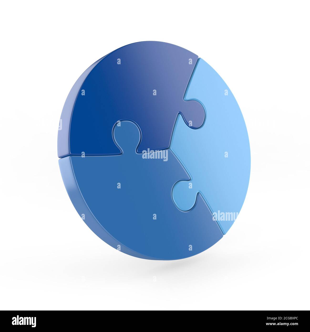 Three piece circular puzzle 3d rendering Stock Photo - Alamy