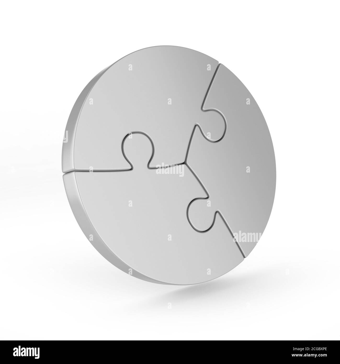 Three piece circular puzzle 3d rendering Stock Photo - Alamy