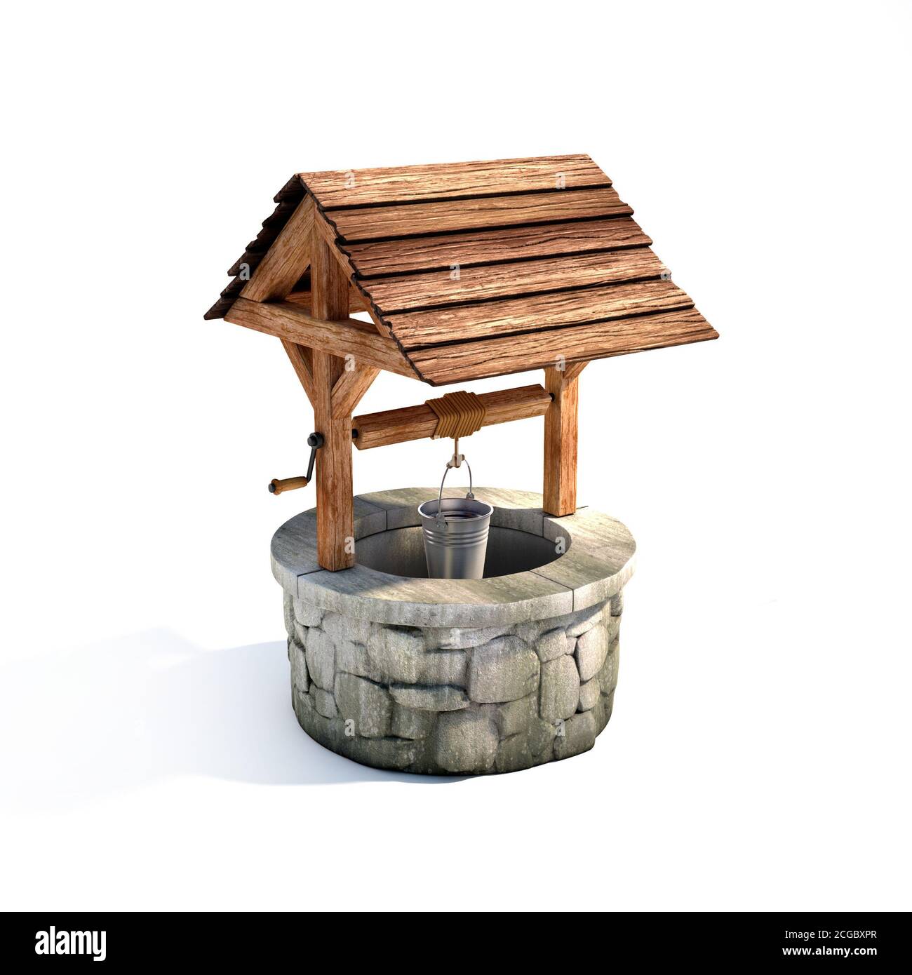 Water well on white background 3d illustration Stock Photo - Alamy
