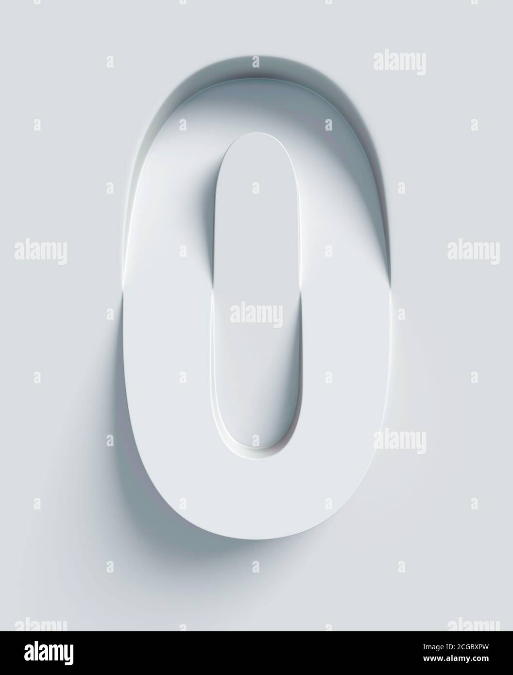 Slanted 3d font engraved and extruded from the surface, number 0 Stock ...
