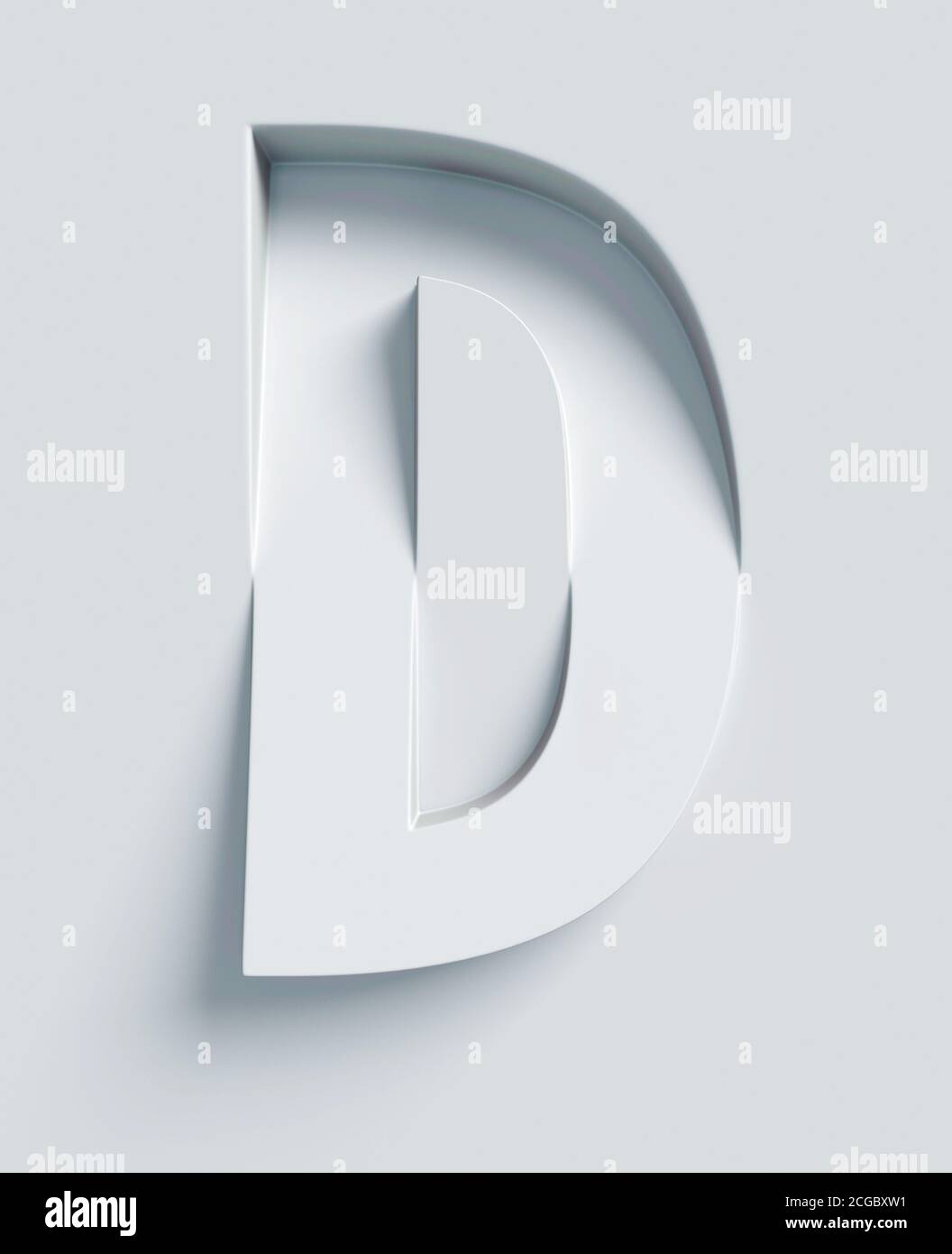 Slanted 3d font engraved and extruded from the surface, letter D Stock ...