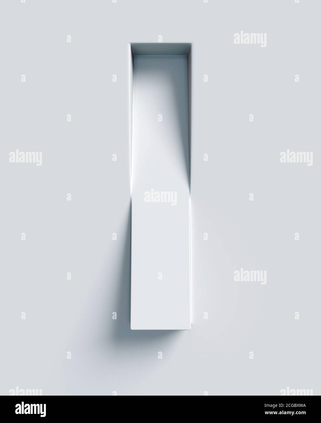 Slanted 3d font engraved and extruded from the surface, letter I Stock ...