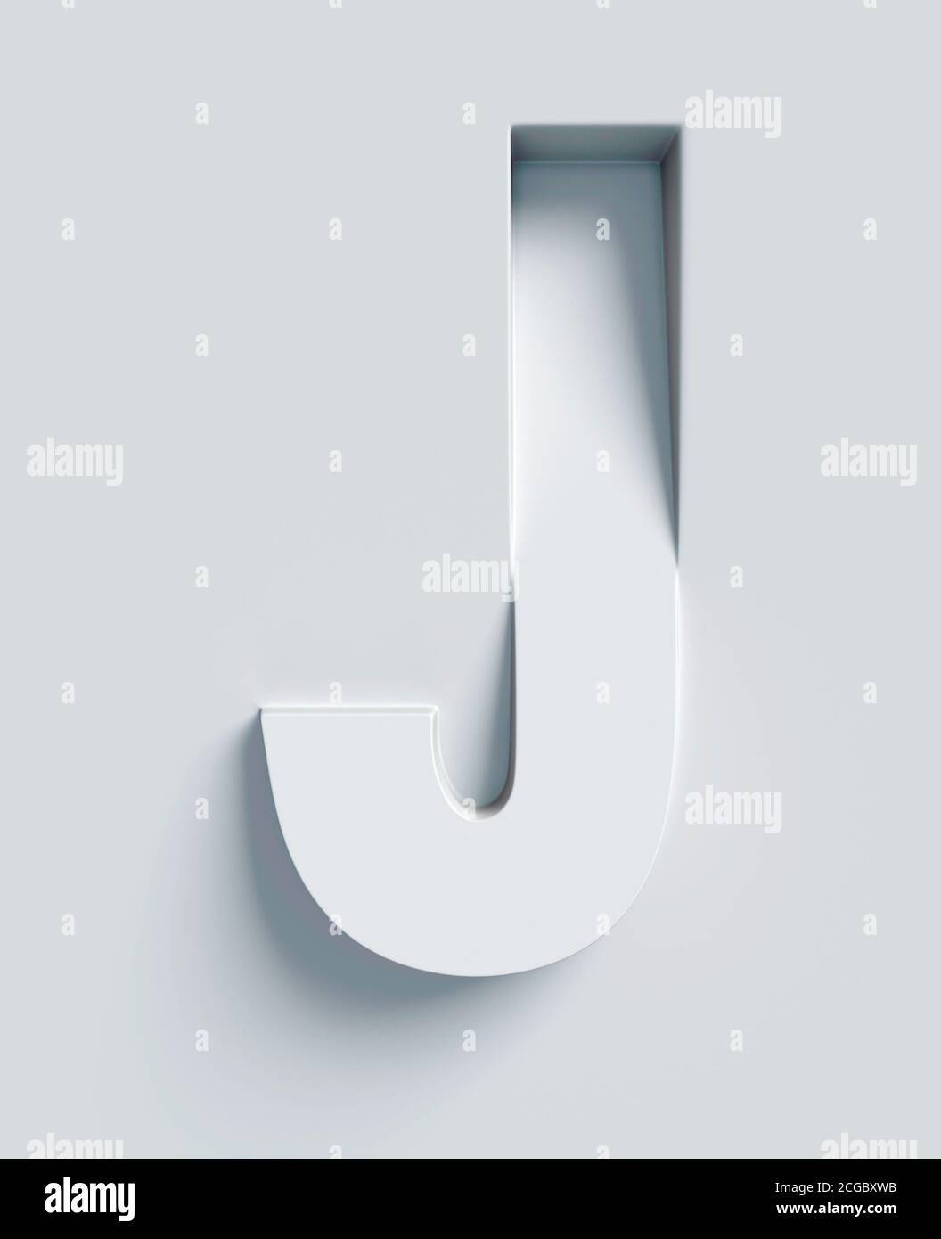 Slanted 3d font engraved and extruded from the surface, letter J Stock ...