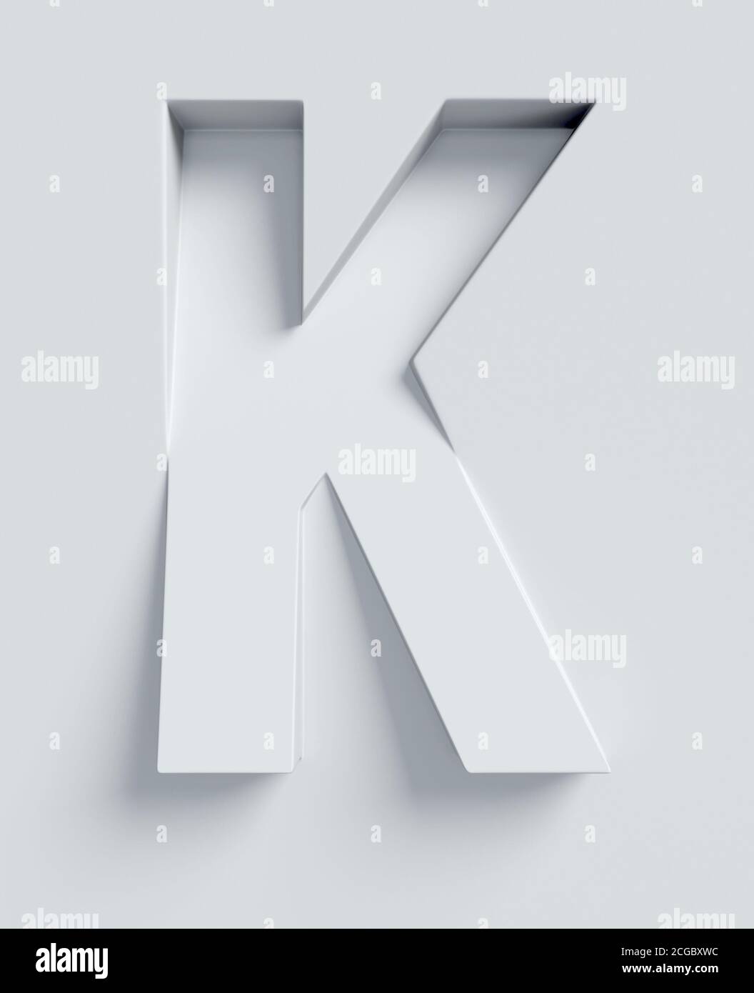 Slanted 3d font engraved and extruded from the surface, letter K Stock ...