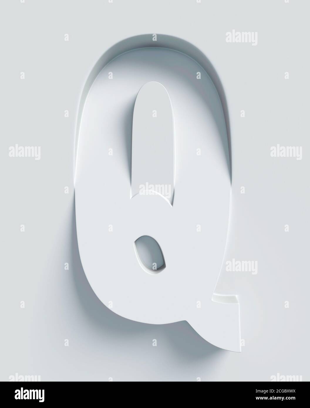 Slanted 3d font engraved and extruded from the surface, letter Q Stock ...