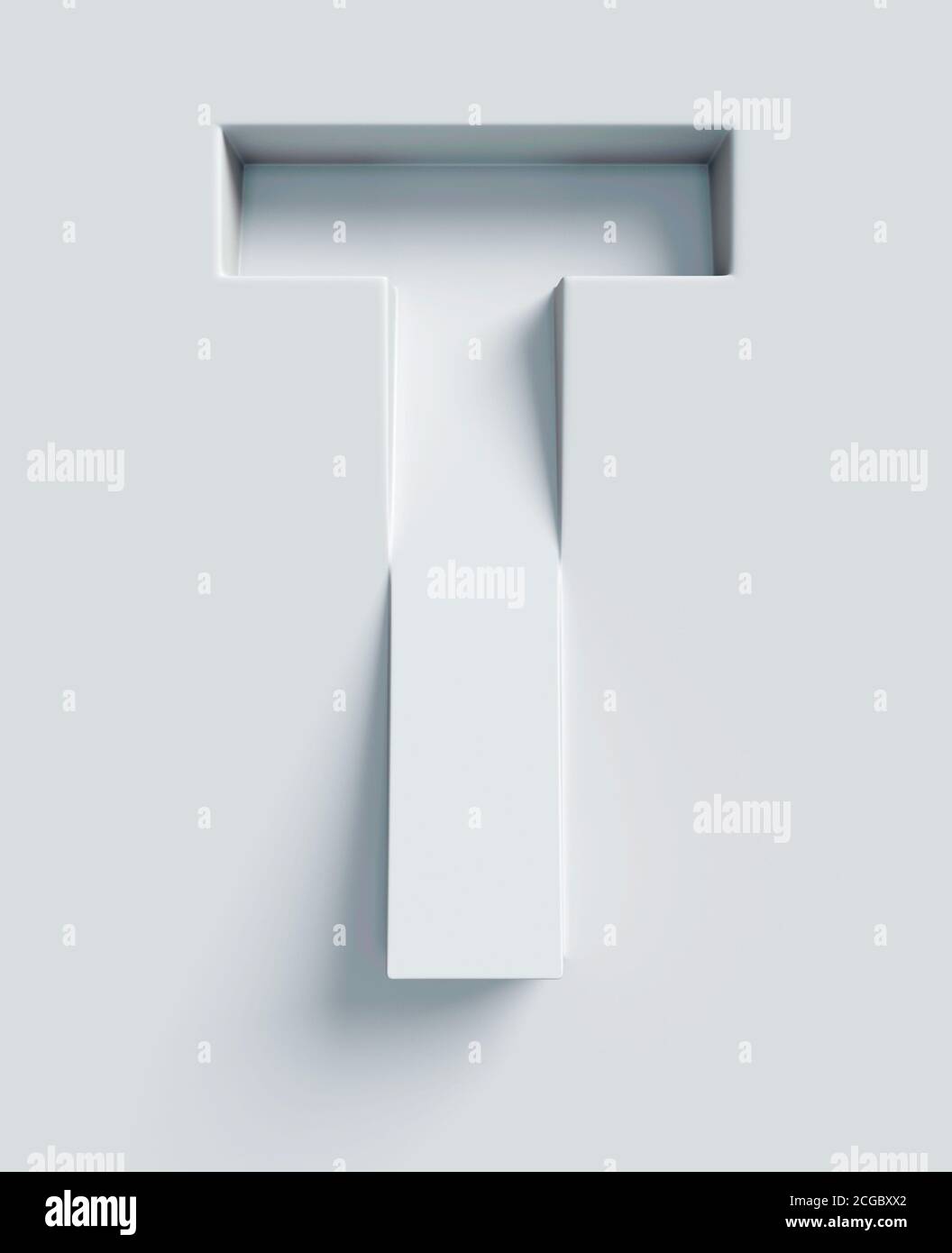 Slanted 3d font engraved and extruded from the surface, letter T Stock ...