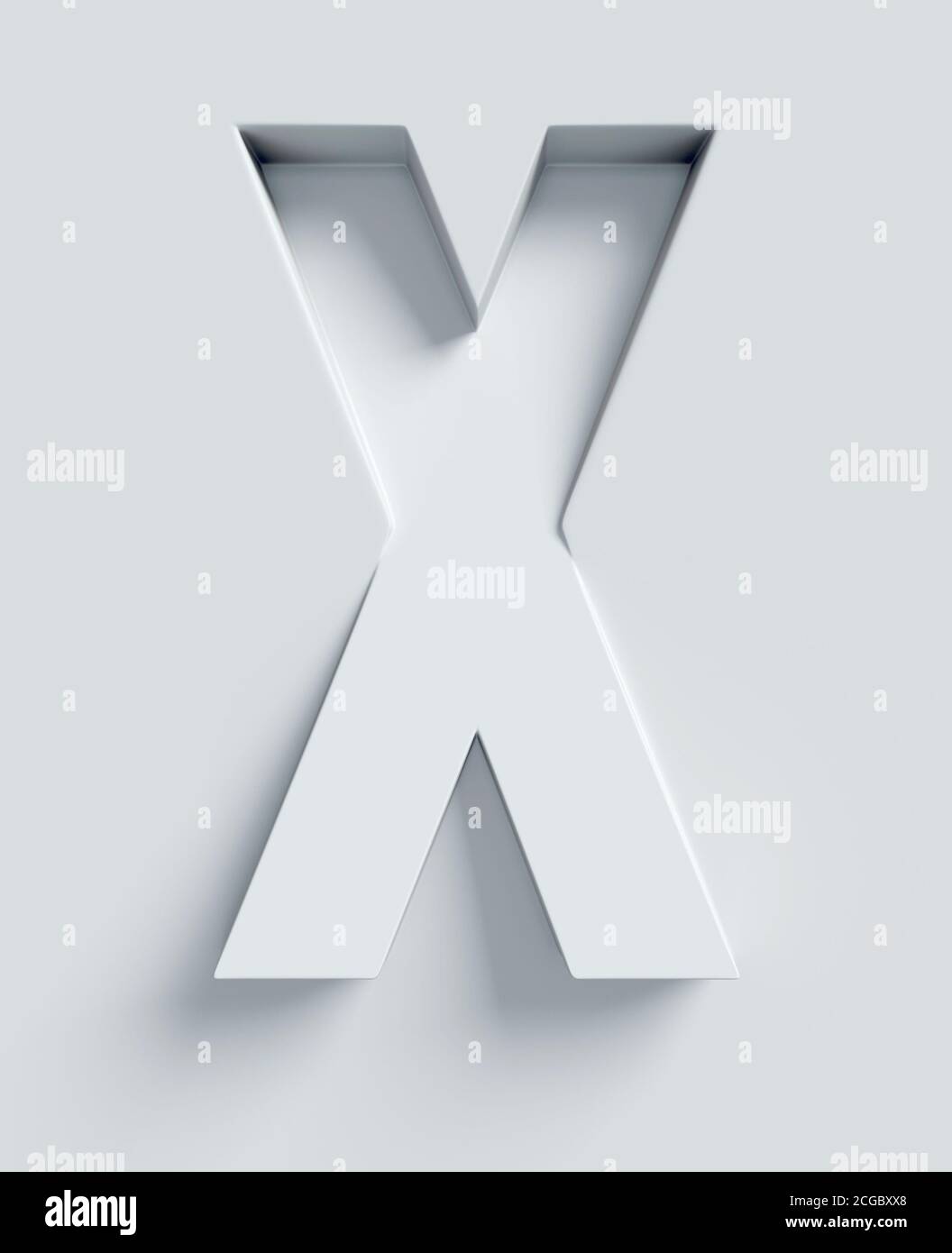 Slanted 3d font engraved and extruded from the surface, letter X Stock ...