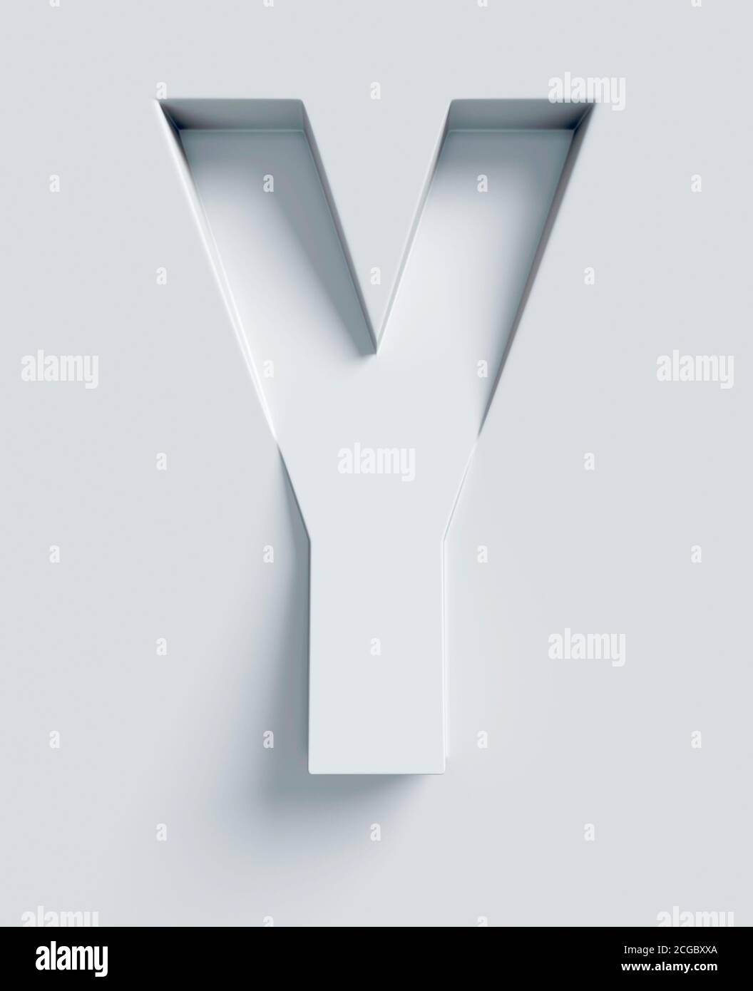 Slanted 3d font engraved and extruded from the surface, letter Y Stock ...