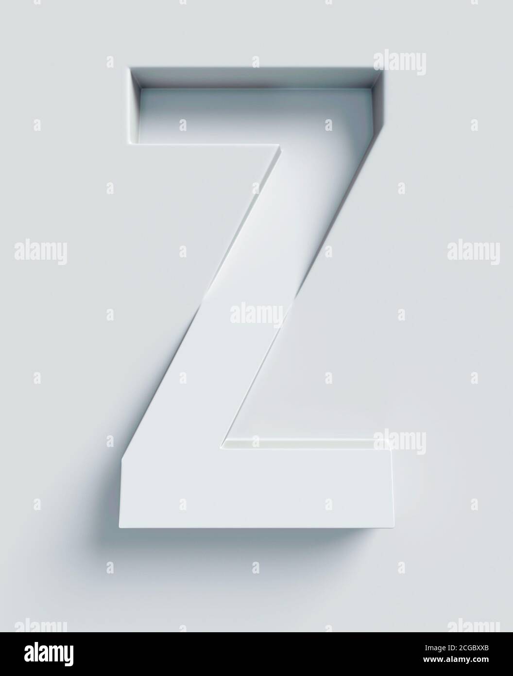 Slanted 3d font engraved and extruded from the surface, letter Z Stock ...