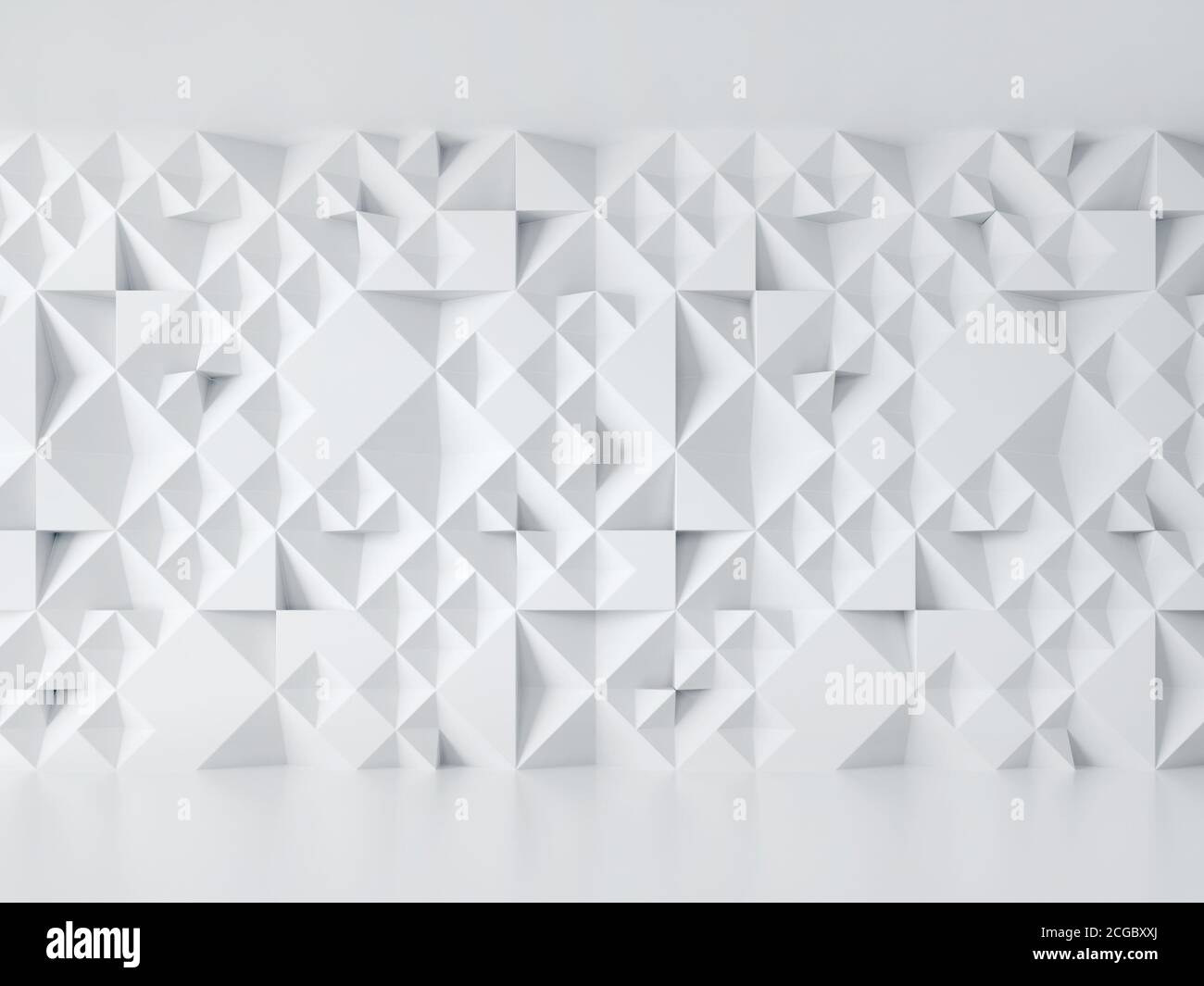 White wall with geometric 3d pattern Stock Photo - Alamy