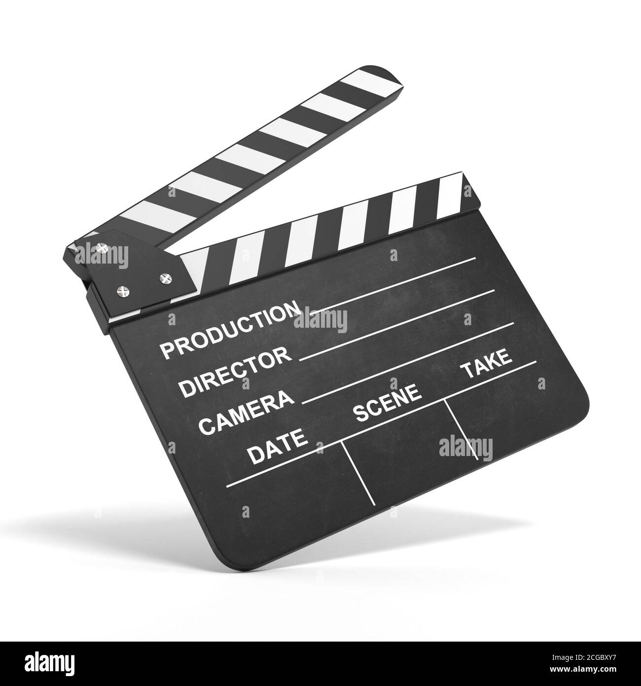 Movie clapper on white background 3d illustration Stock Photo - Alamy