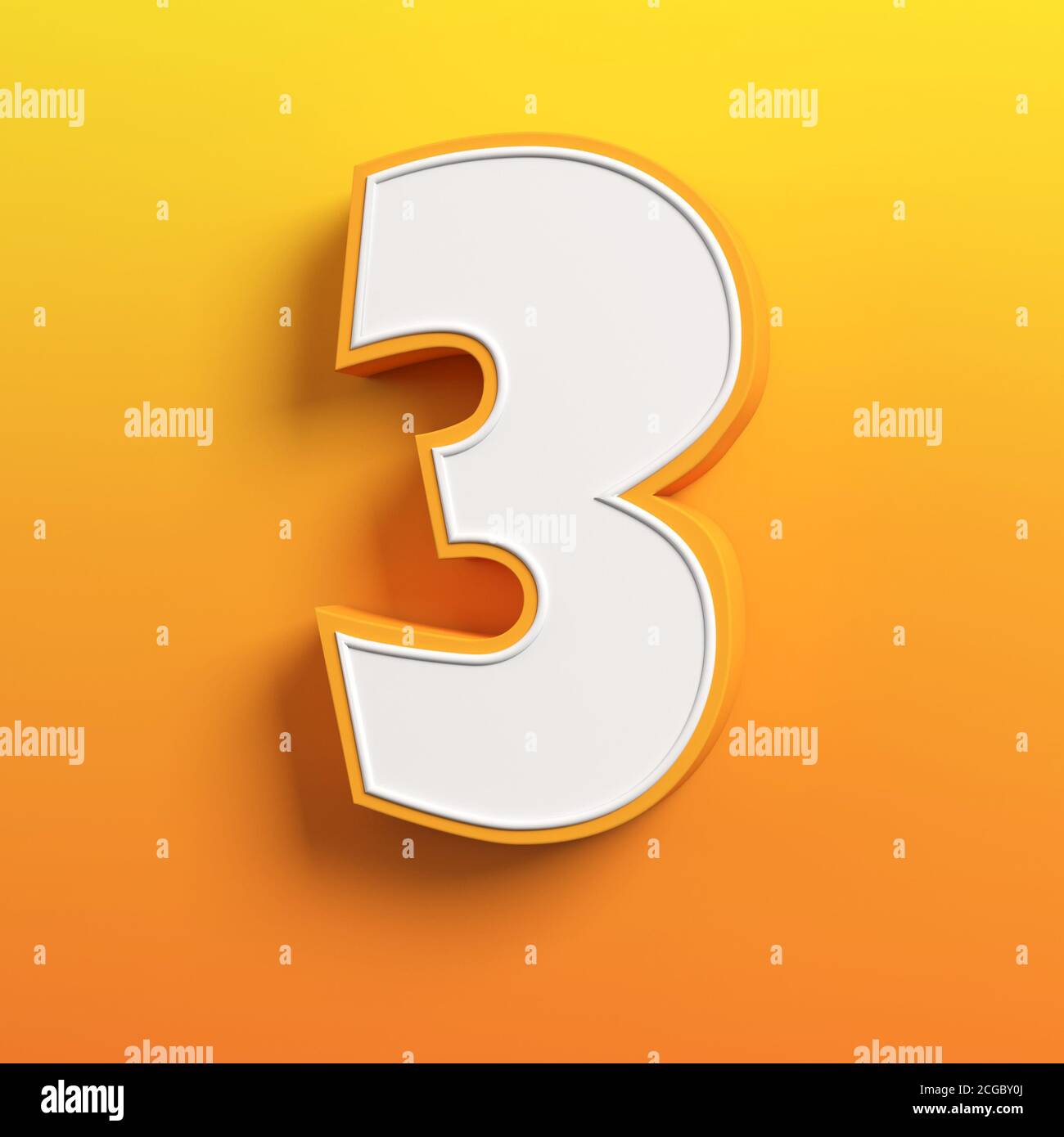 Cartoon 3d font number 3 Stock Photo - Alamy