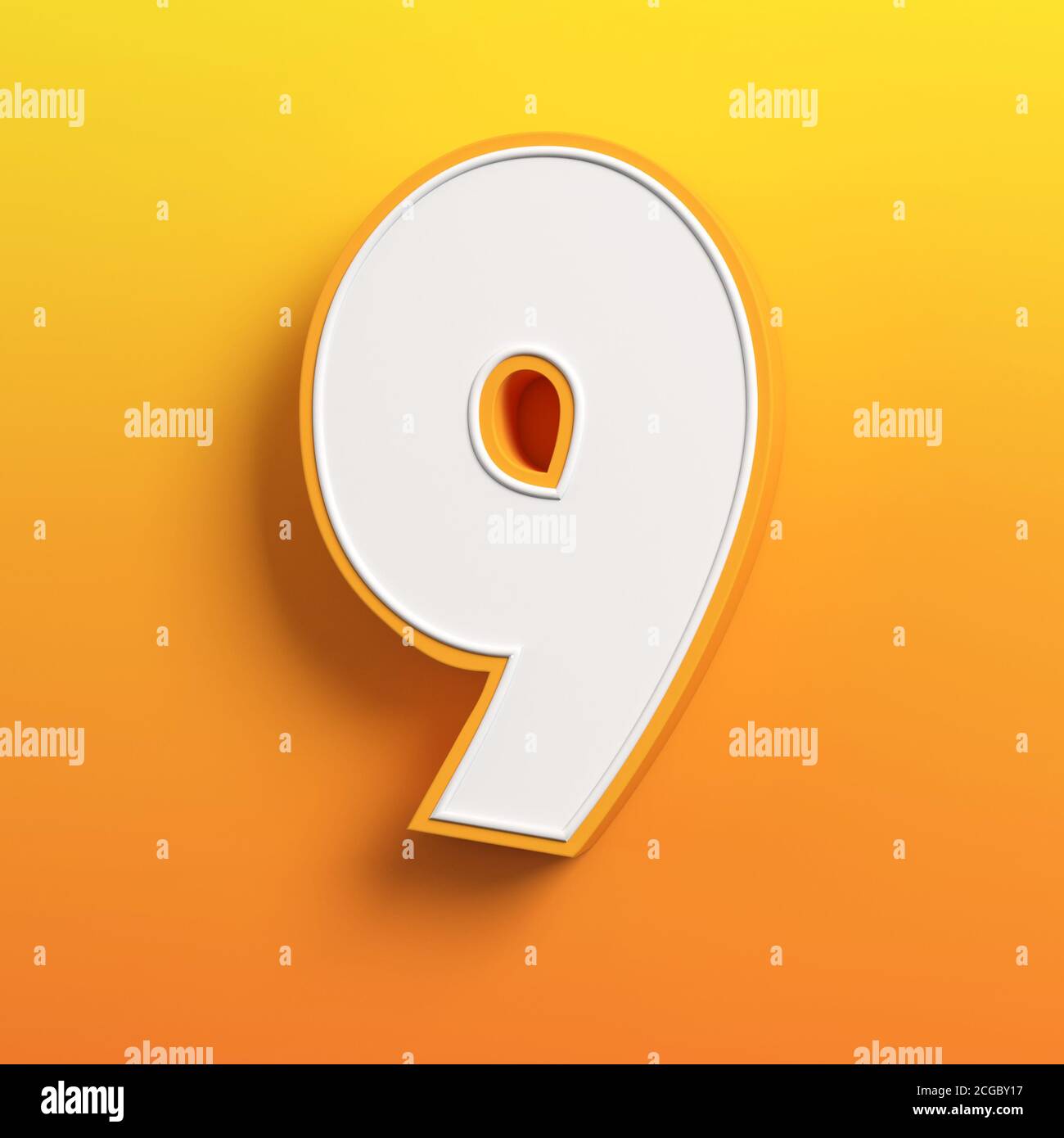 Cartoon 3d font number 9 Stock Photo - Alamy