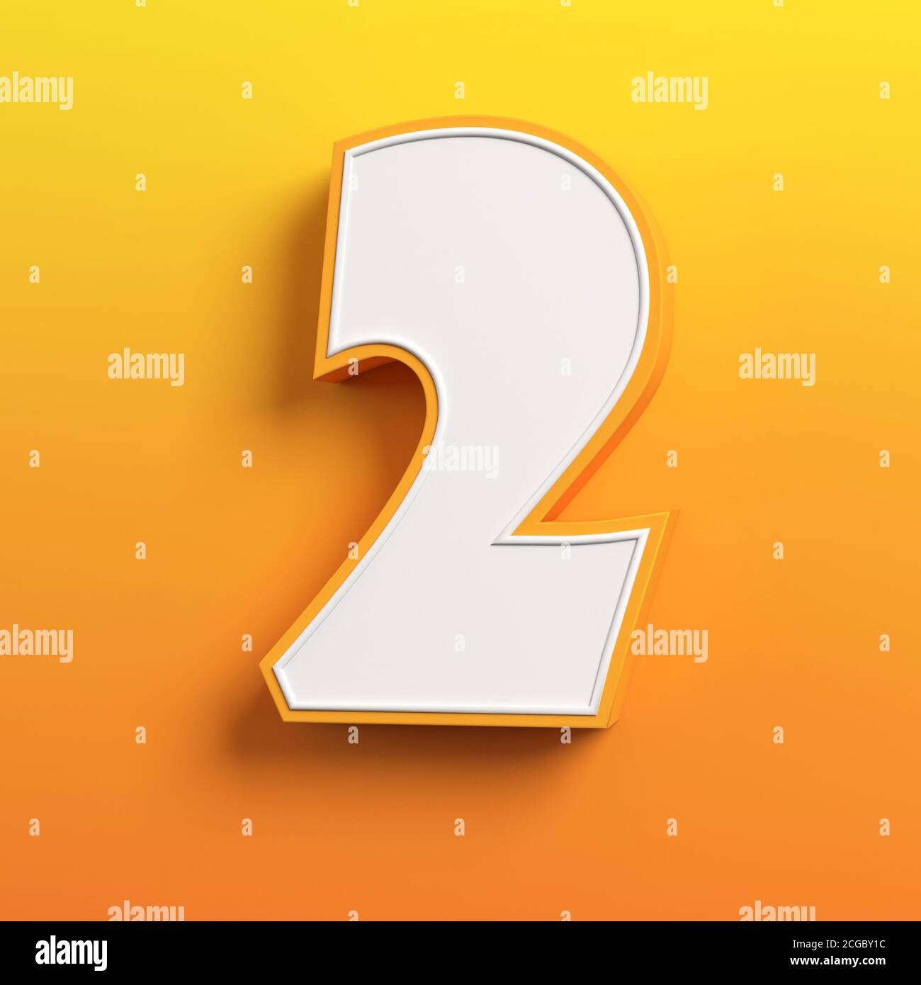 Cartoon 3d font number 2 Stock Photo - Alamy