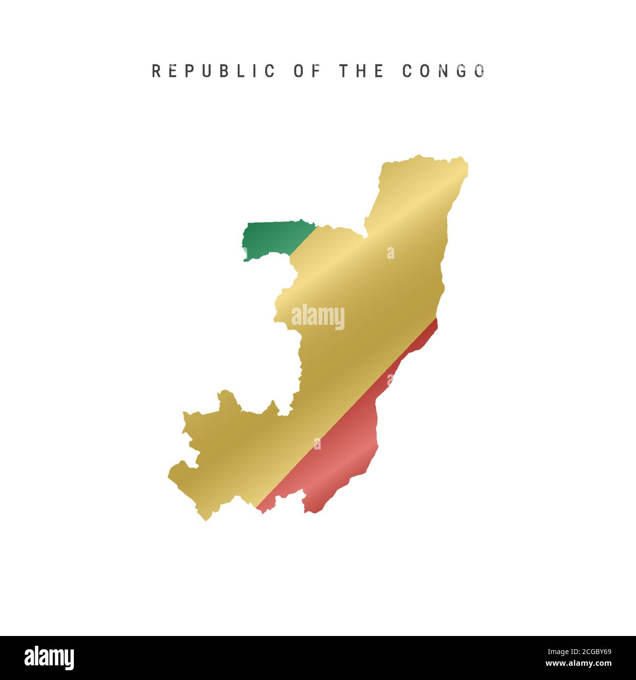 Waving flag map of Republic of the Congo. Vector illustration Stock ...