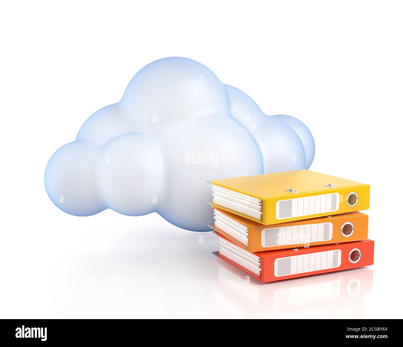 Cloud computing 3d concept - cloud with folders Stock Photo - Alamy