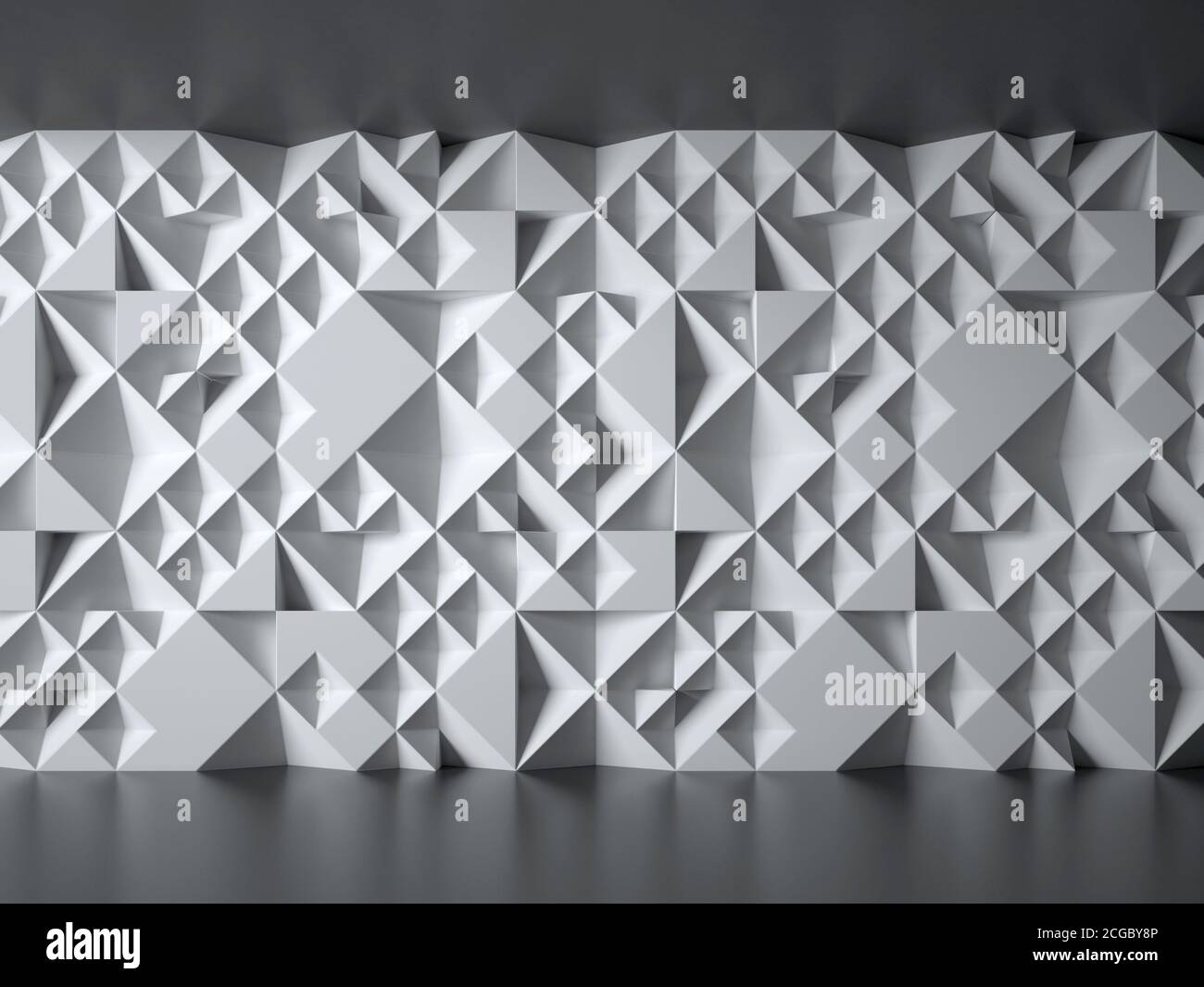 White wall with geometrical 3d pattern Stock Photo - Alamy