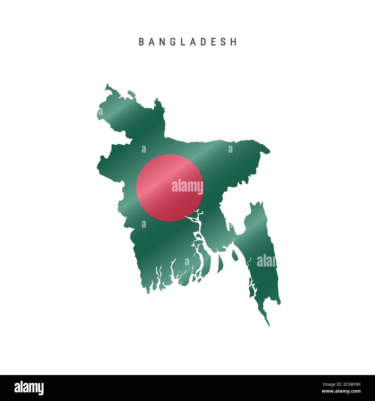 Waving flag map of Bangladesh. Vector illustration Stock Vector Image ...