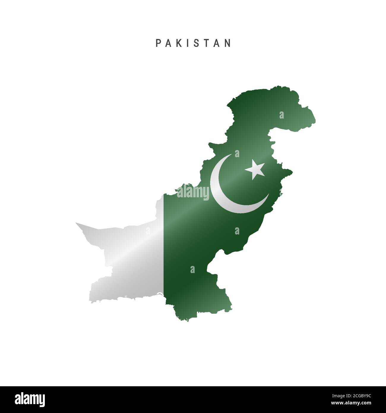 Waving flag map of Pakistan. Vector illustration Stock Vector Image ...