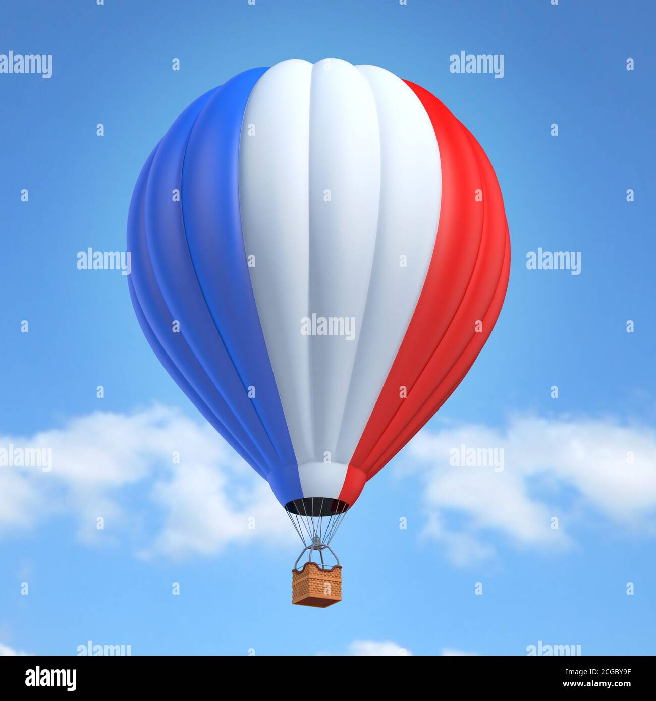 Hot air balloon with French flag Stock Photo - Alamy