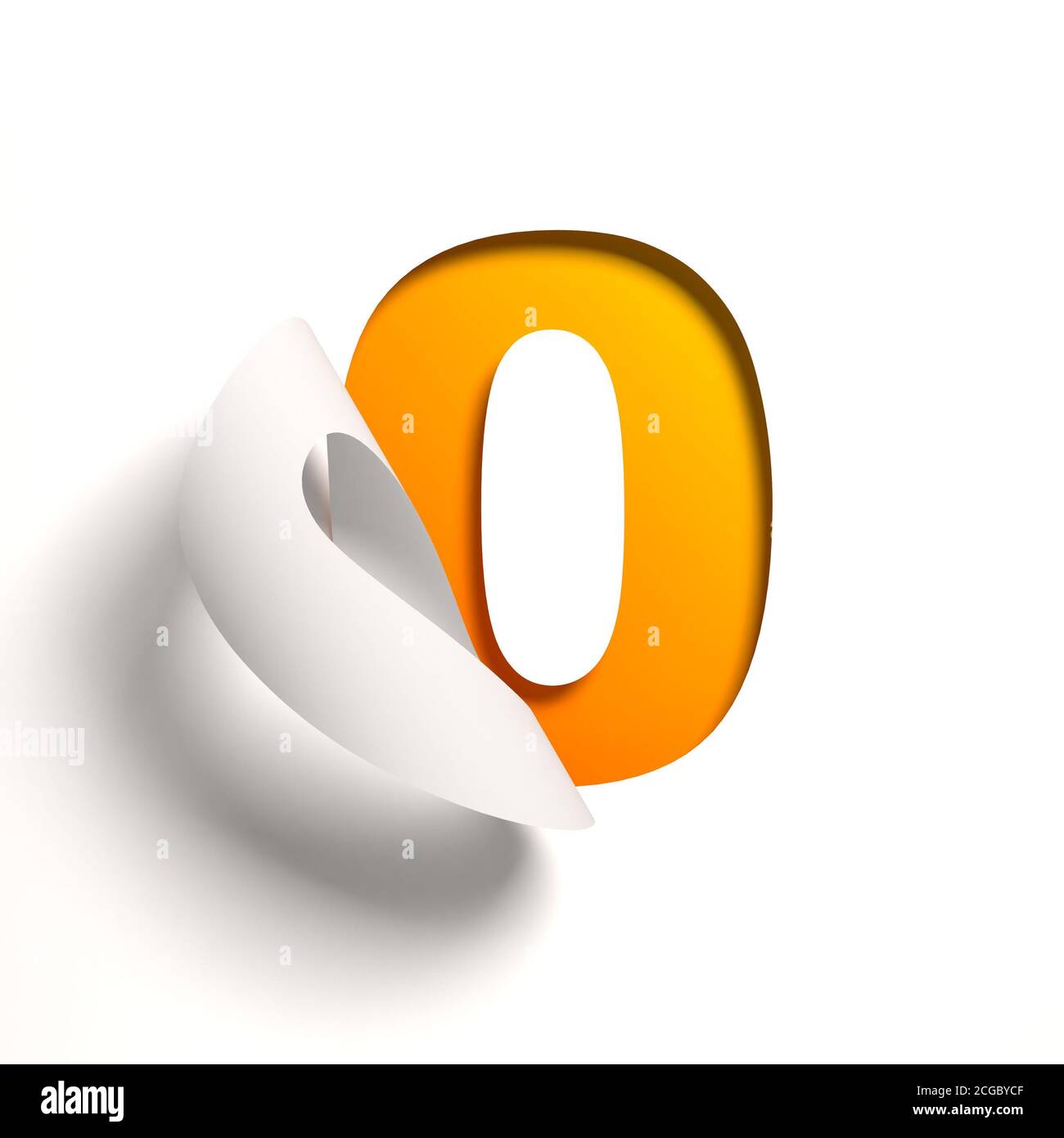 Curl paper font number 0 Stock Photo - Alamy