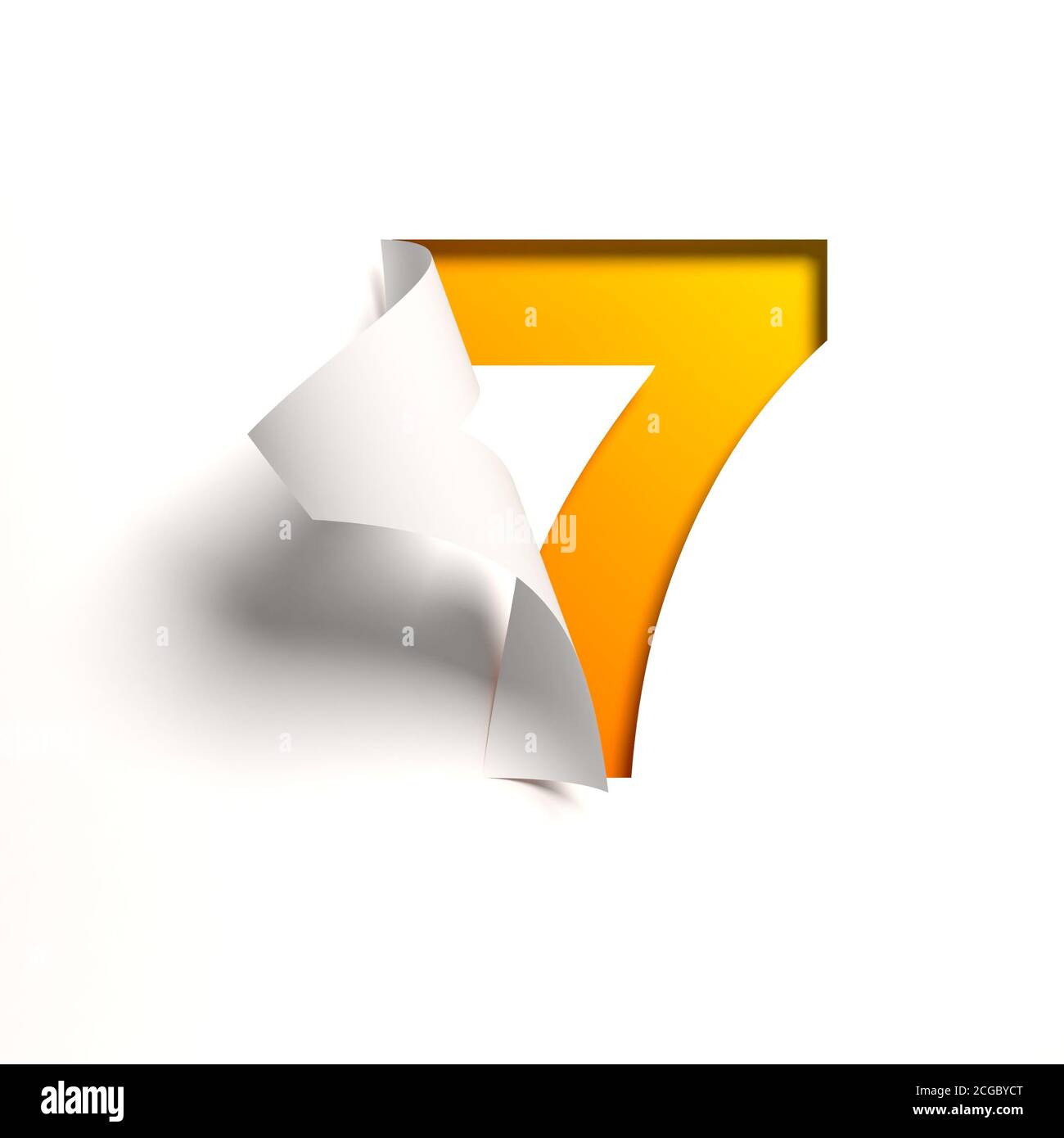 Curl paper font number 7 Stock Photo - Alamy