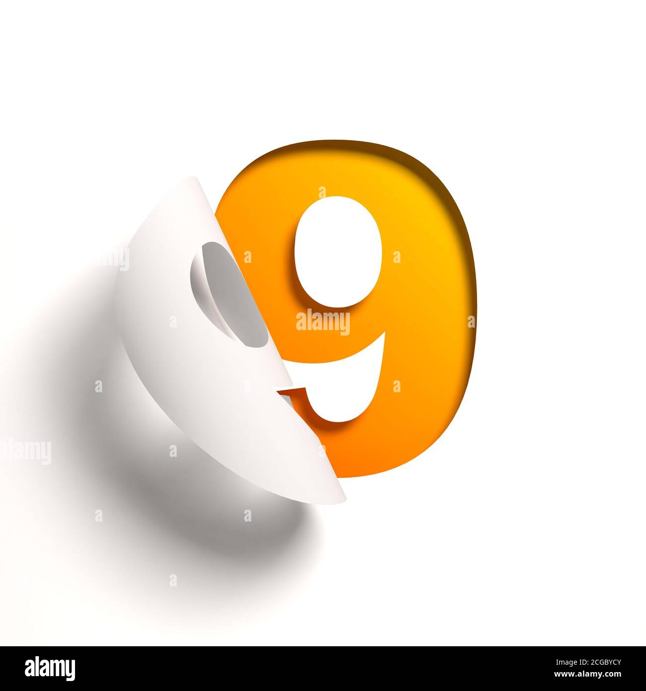 Curl paper font number 9 Stock Photo - Alamy