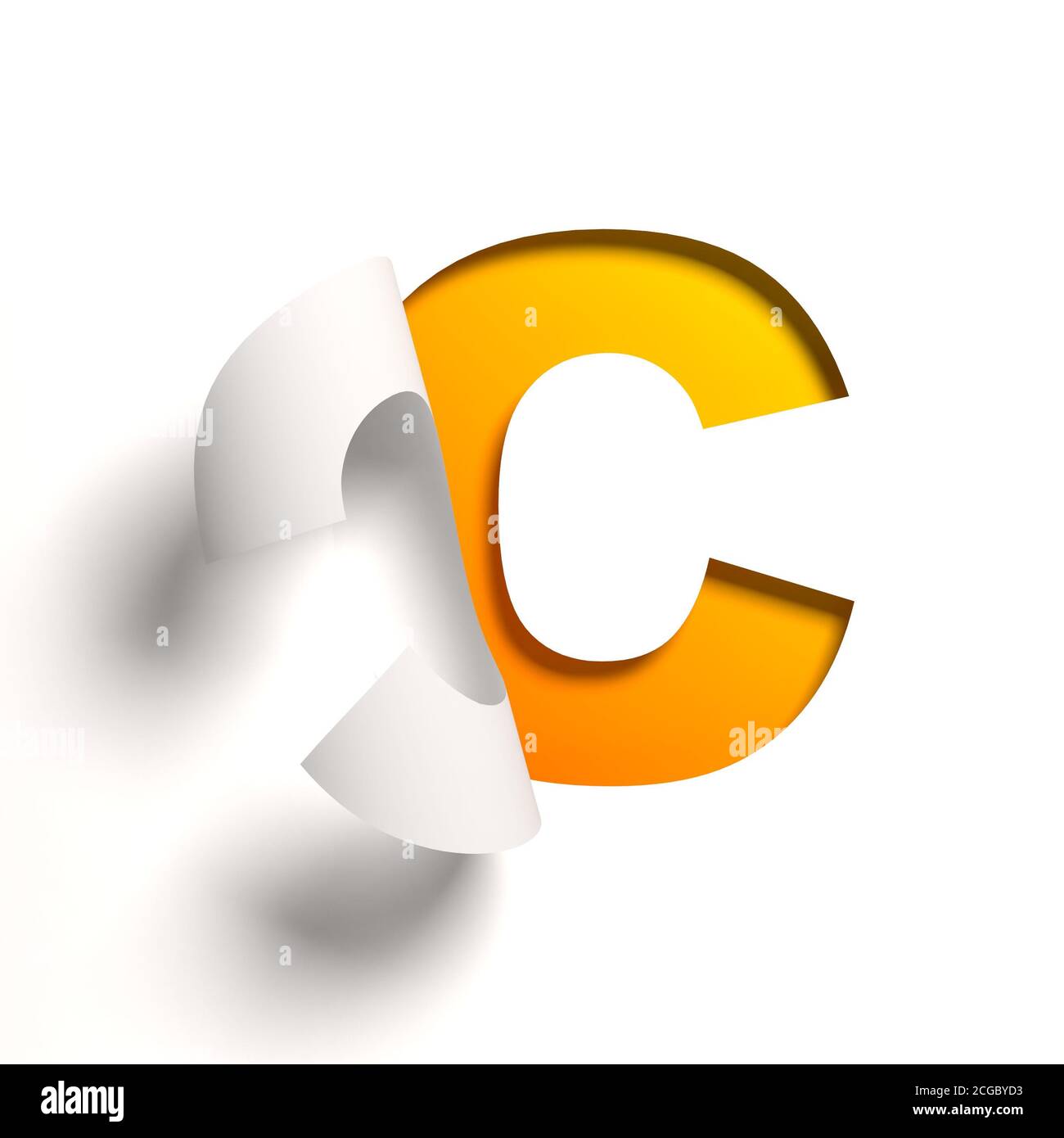 Curl paper font letter C Stock Photo - Alamy