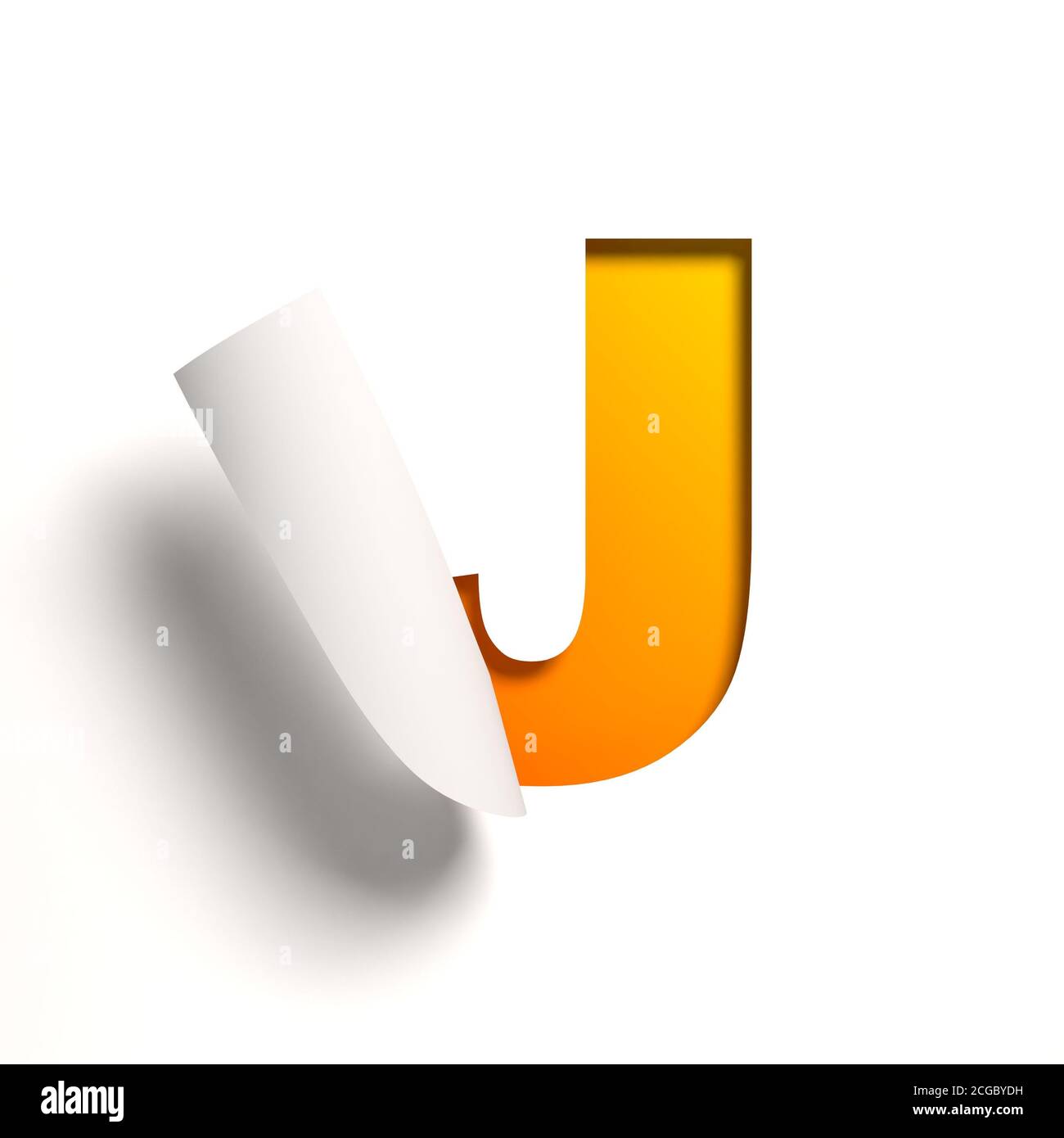 Curl paper font letter J Stock Photo - Alamy