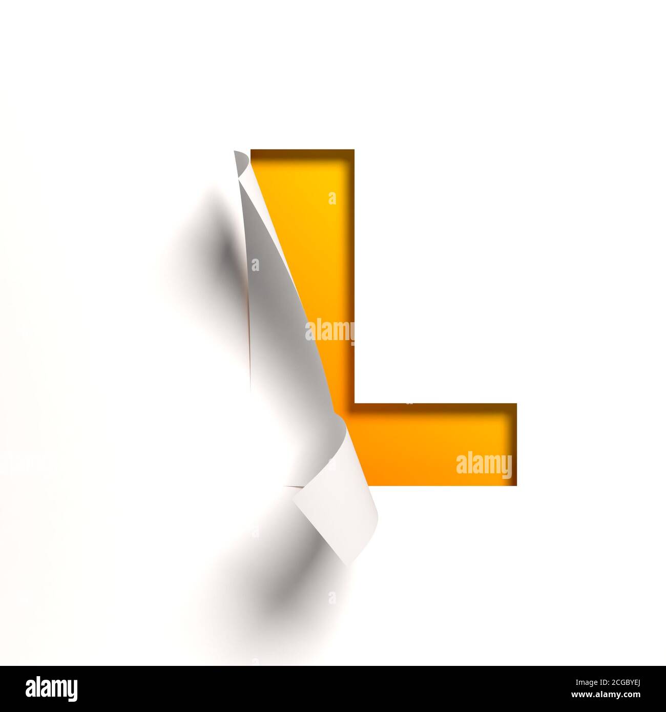 Curl paper font letter L Stock Photo - Alamy
