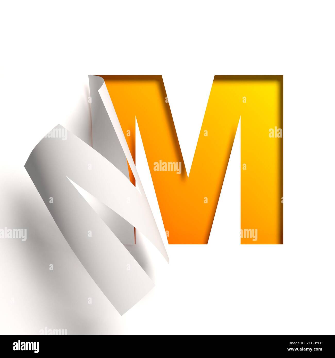Curl paper font letter M Stock Photo - Alamy