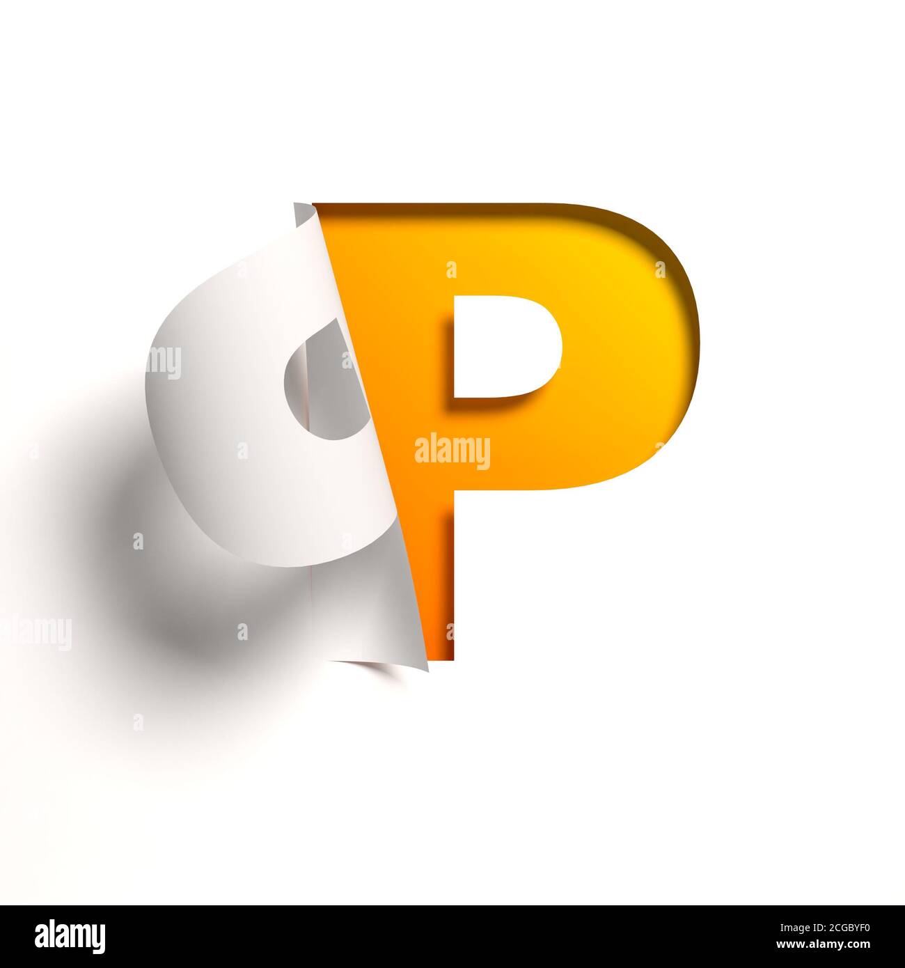 Curl paper font letter P Stock Photo - Alamy