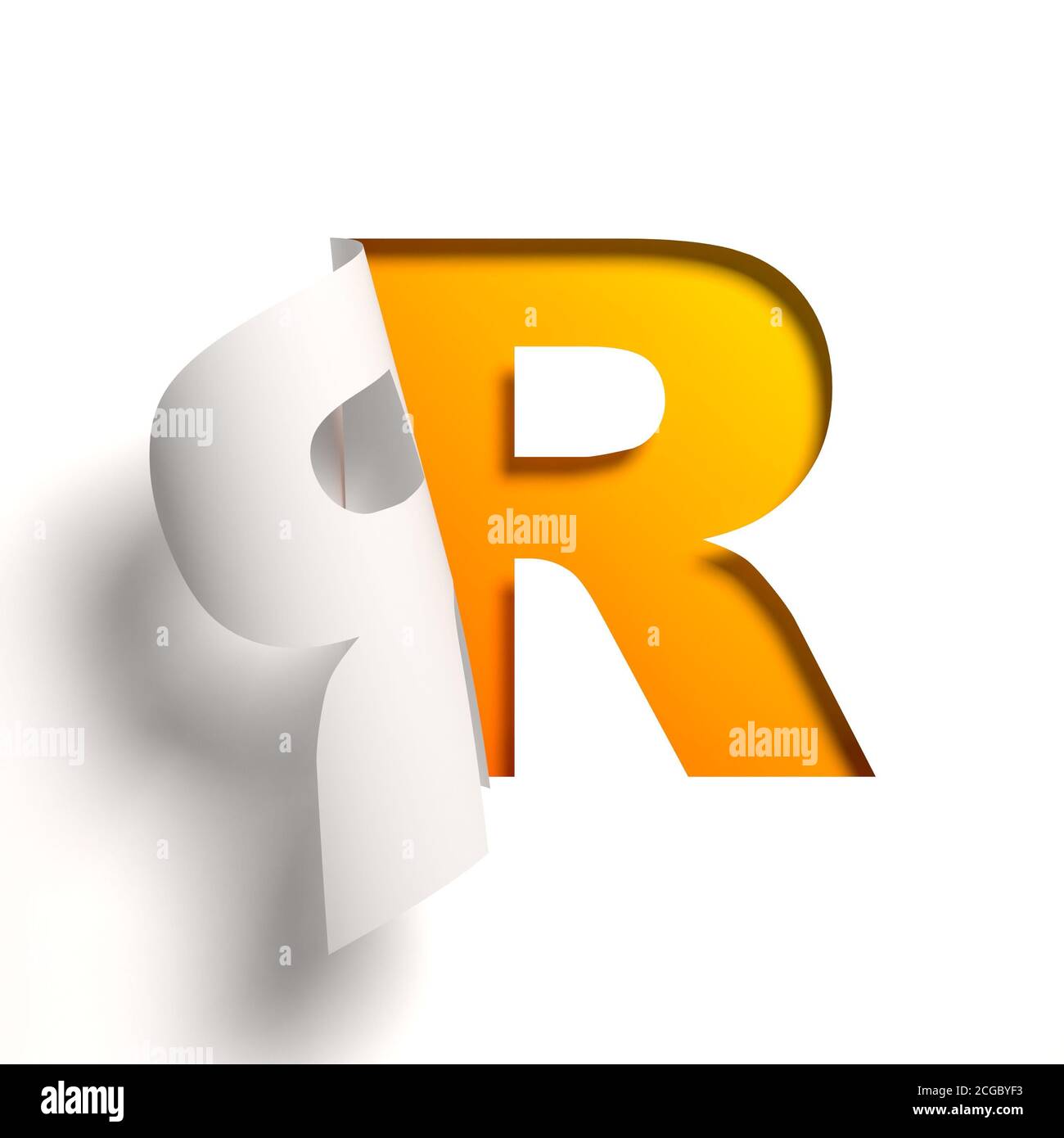 Curl paper font letter R Stock Photo - Alamy