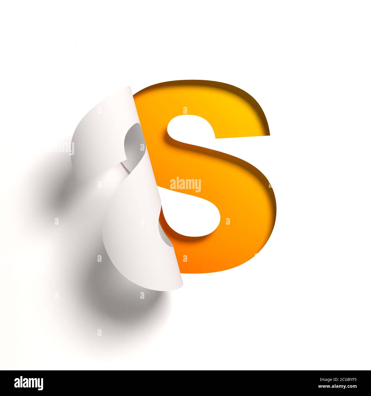 Curl paper font letter S Stock Photo - Alamy