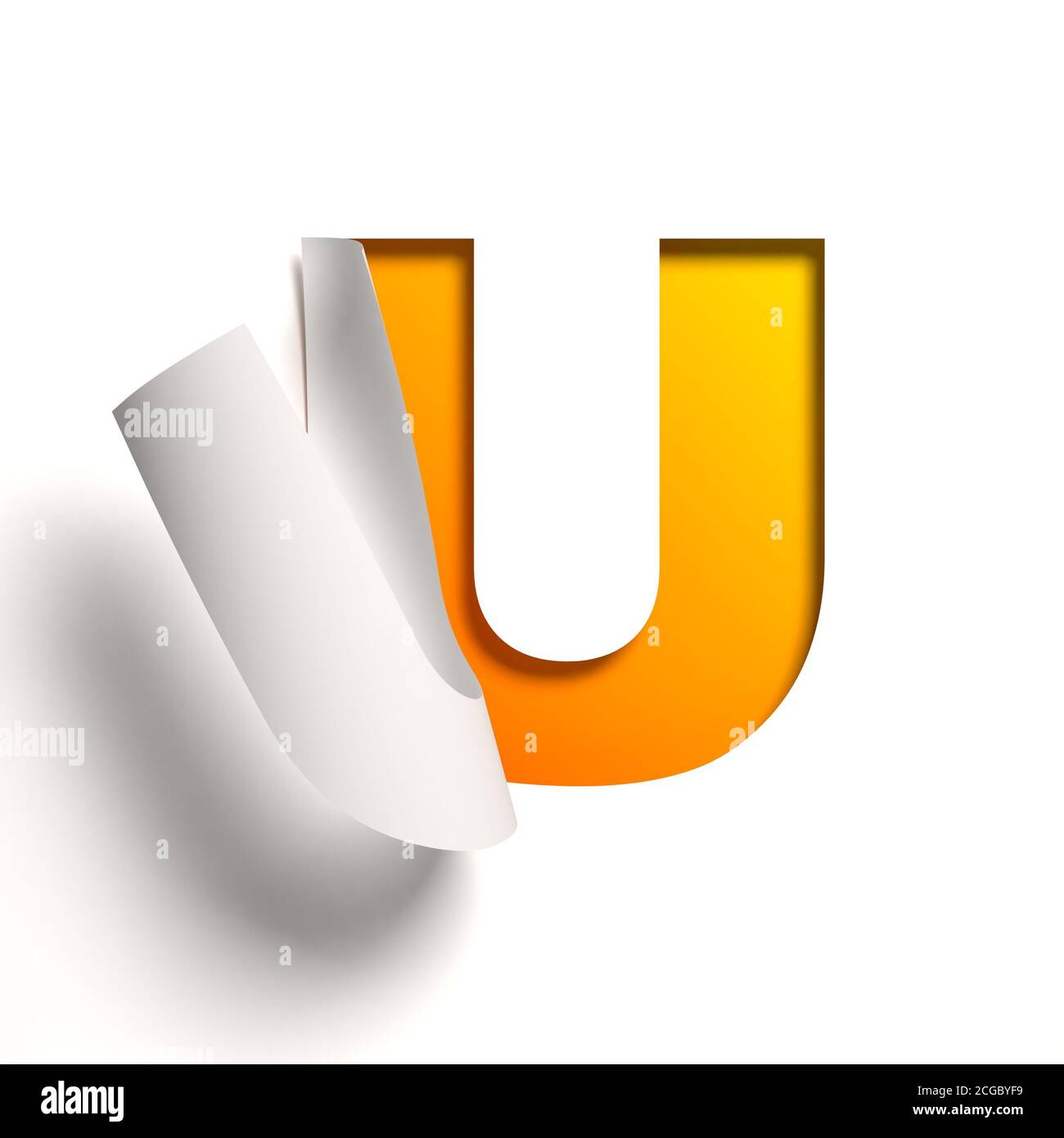 Curl paper font letter U Stock Photo - Alamy