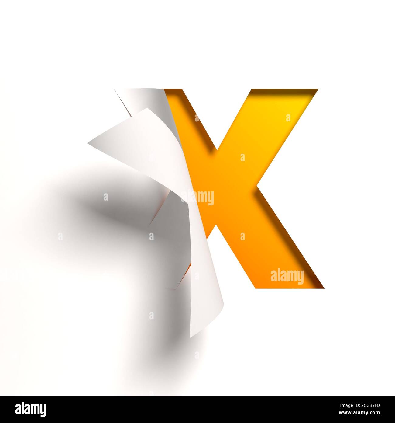 Curl paper font letter X Stock Photo - Alamy