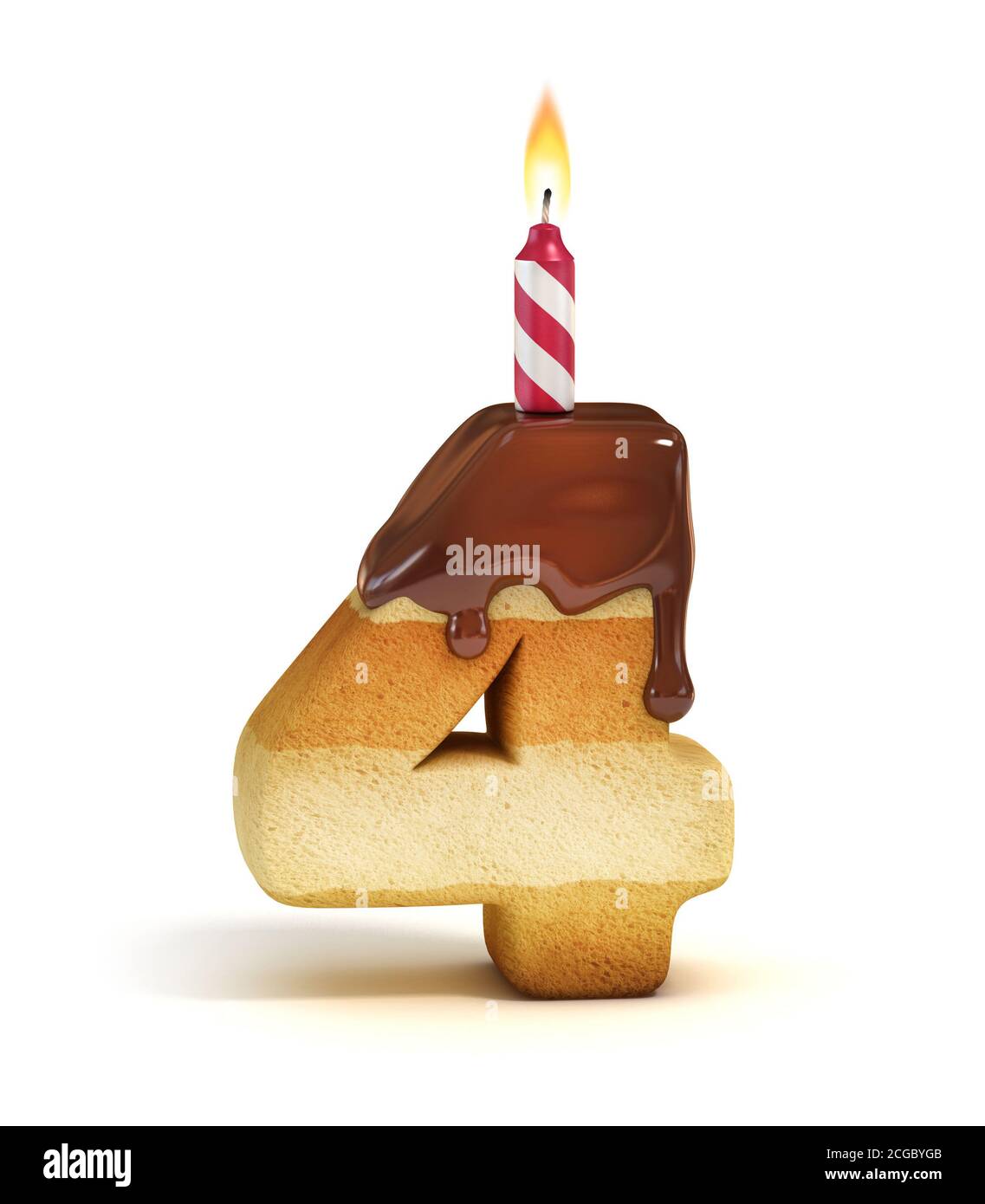 Birthday cake 4 isolated Cut Out Stock Images & Pictures - Alamy