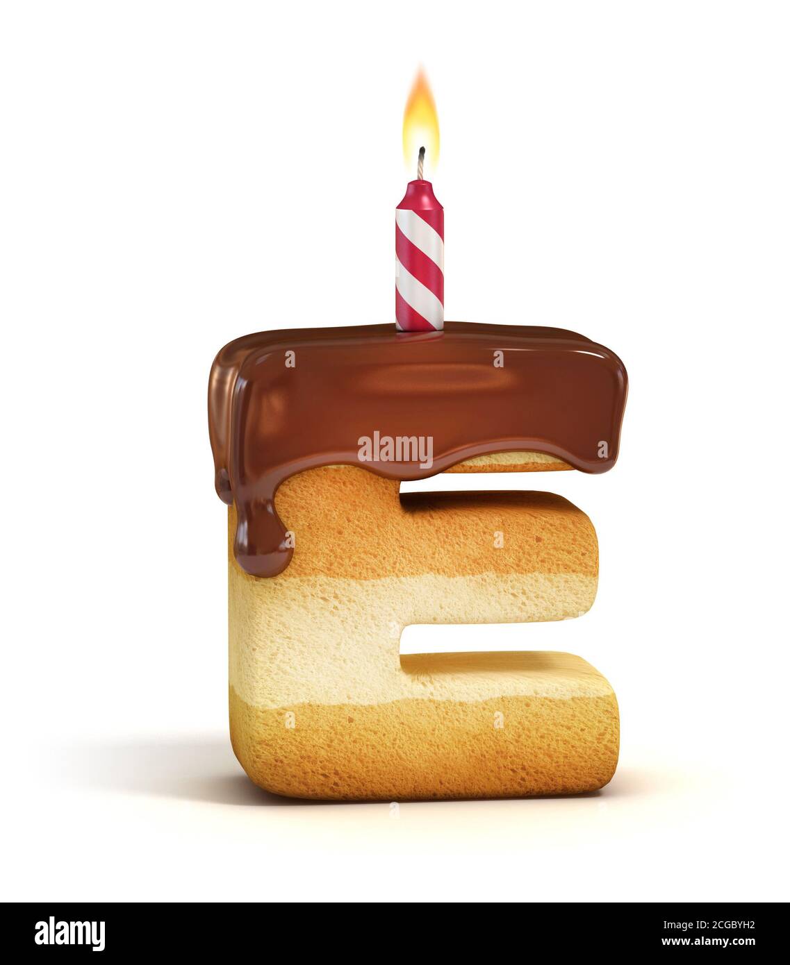 Birthday cake font letter E Stock Photo - Alamy