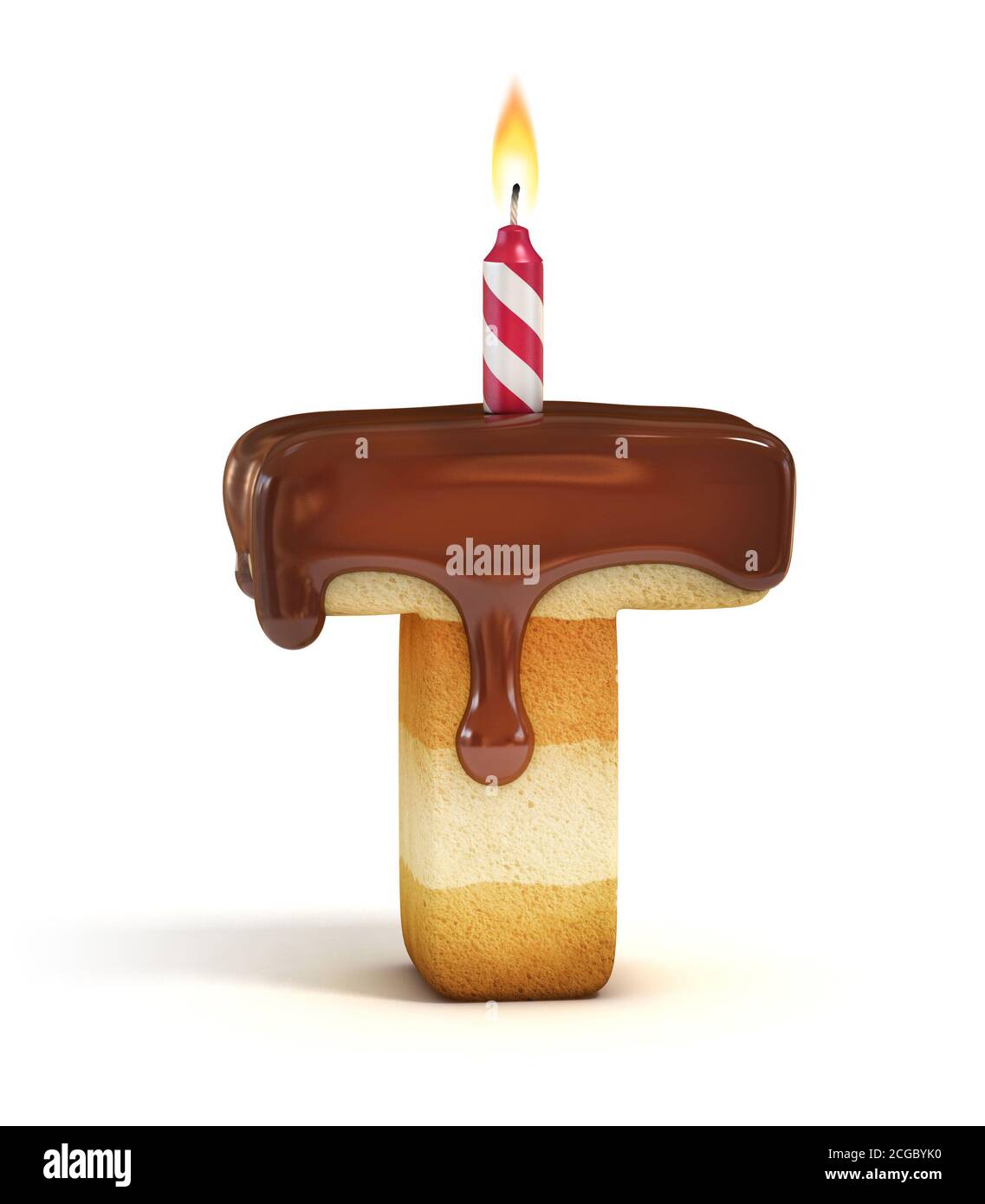 Birthday cake font letter T Stock Photo - Alamy