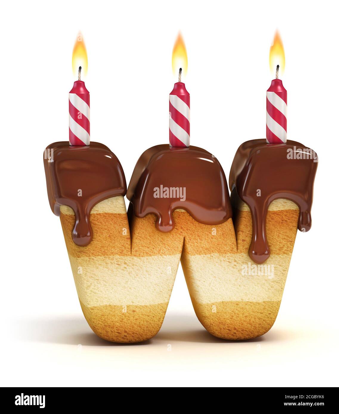 Birthday cake font letter W Stock Photo - Alamy