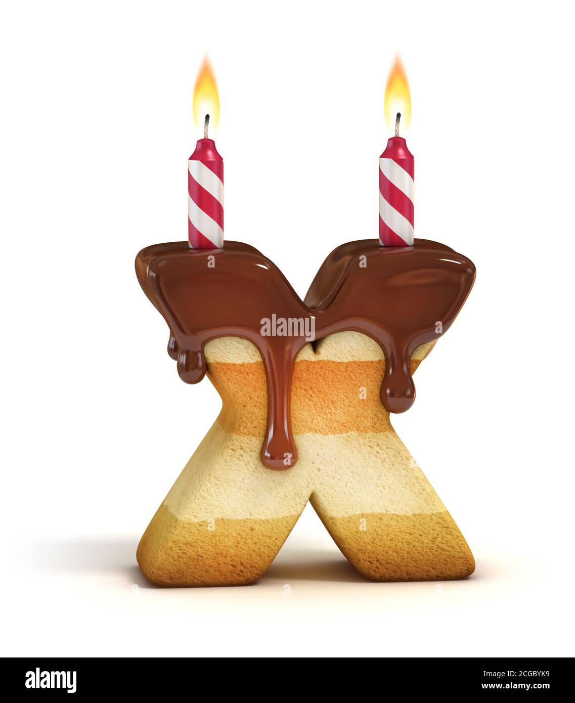 Birthday cake font letter X Stock Photo - Alamy