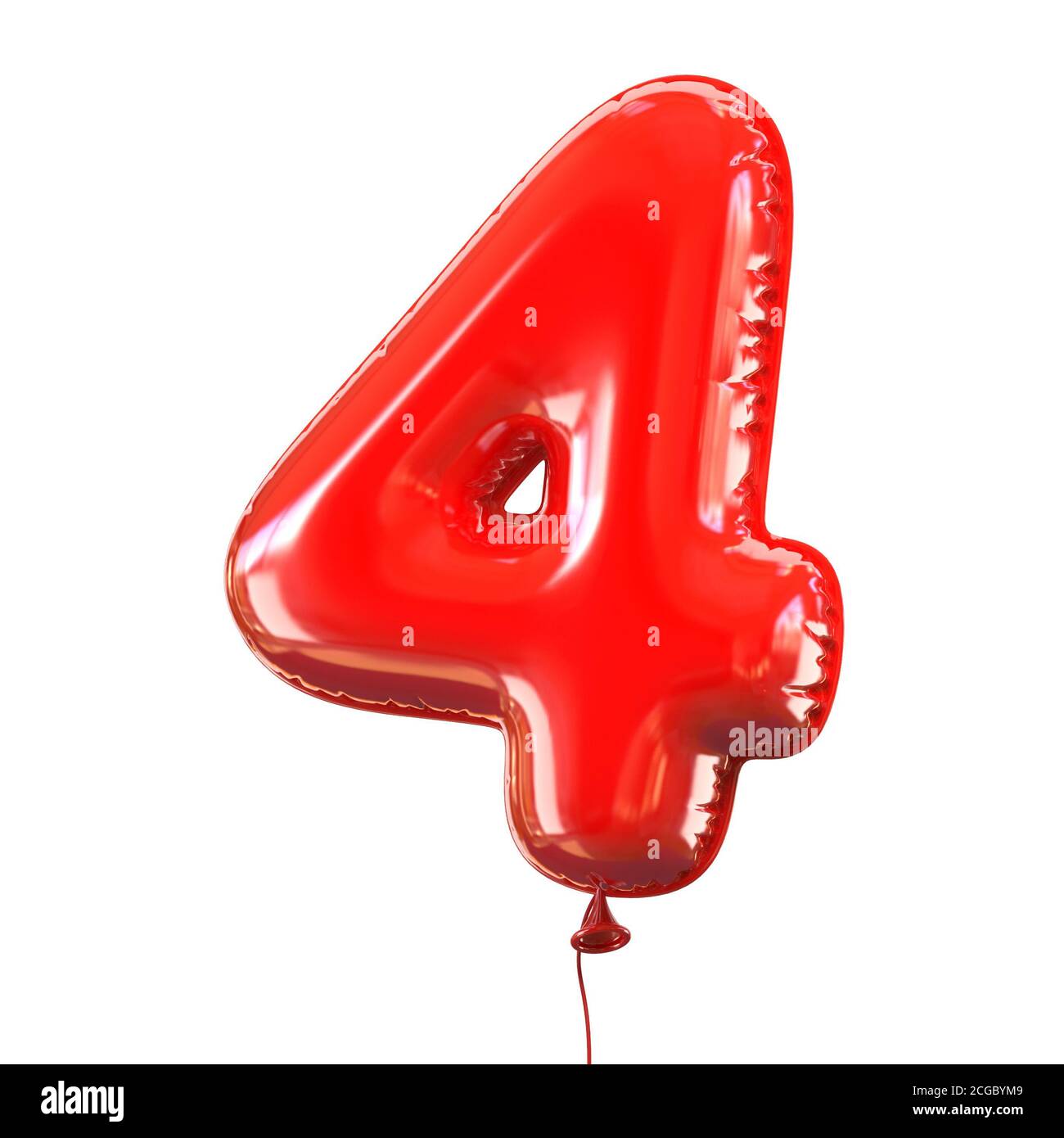 Red balloon font number 4 Stock Photo - Alamy