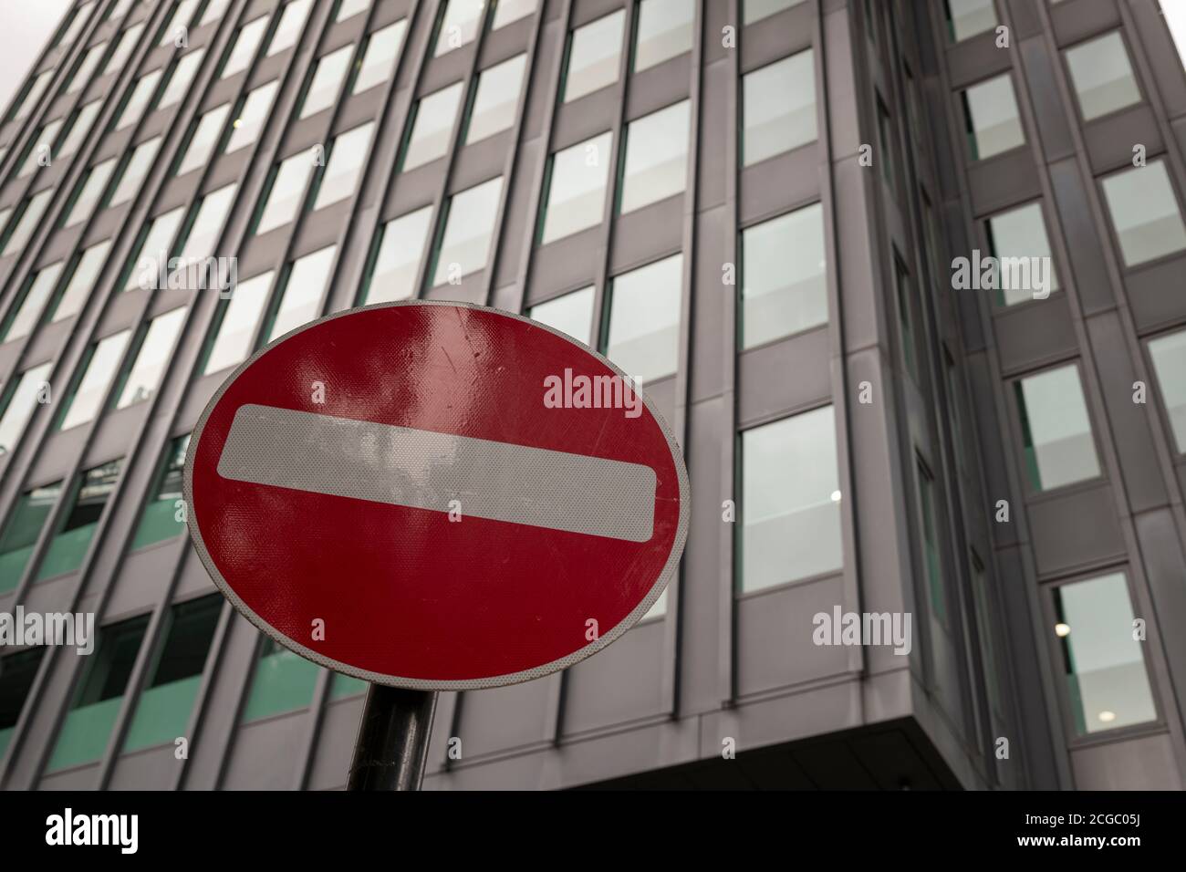 No entry sign in front of an office Stock Photo - Alamy