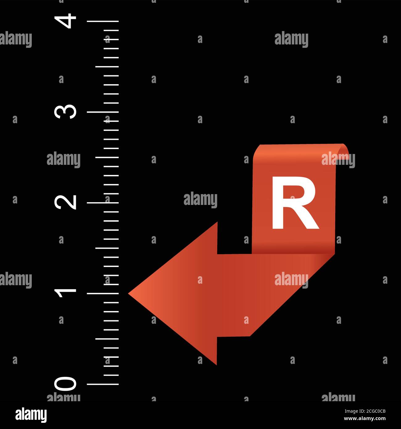 Representation of Coronavirus COVID 19 R Number with arrow positioned ...