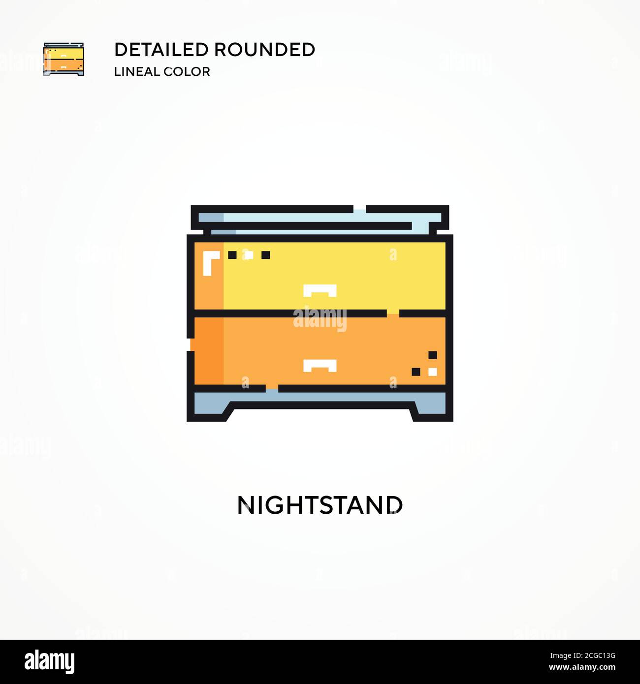 Nightstand vector icon. Modern vector illustration concepts. Easy to ...
