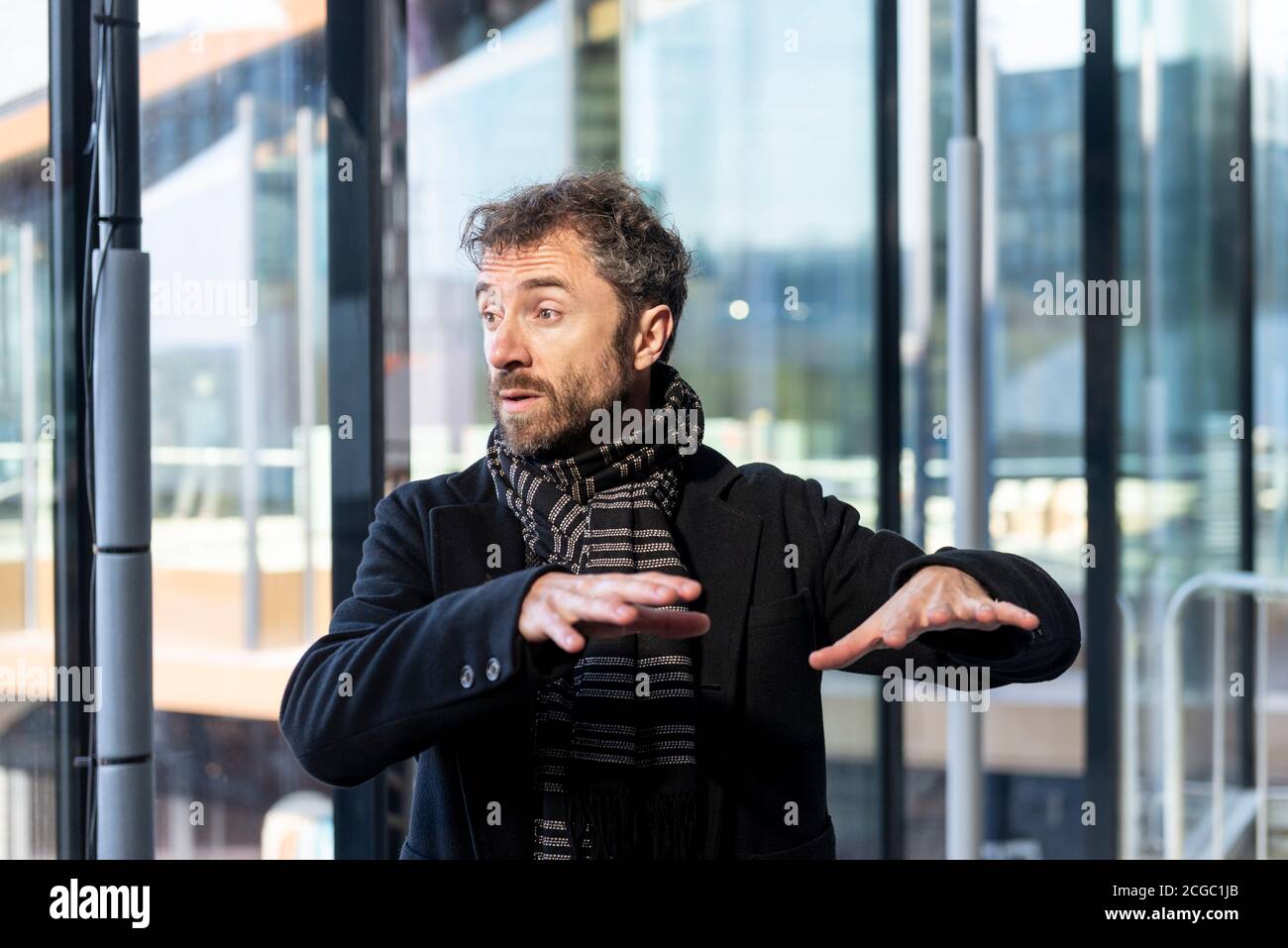 Architect Thomas Heatherwick speaks at the press preview of Coal Drops ...