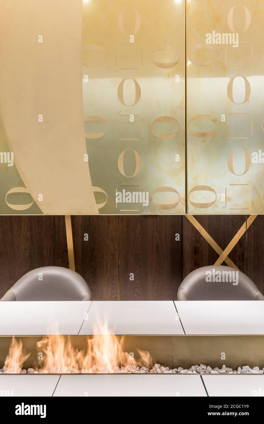 Haircut stations in a luxury hair salon between ground floor and ...